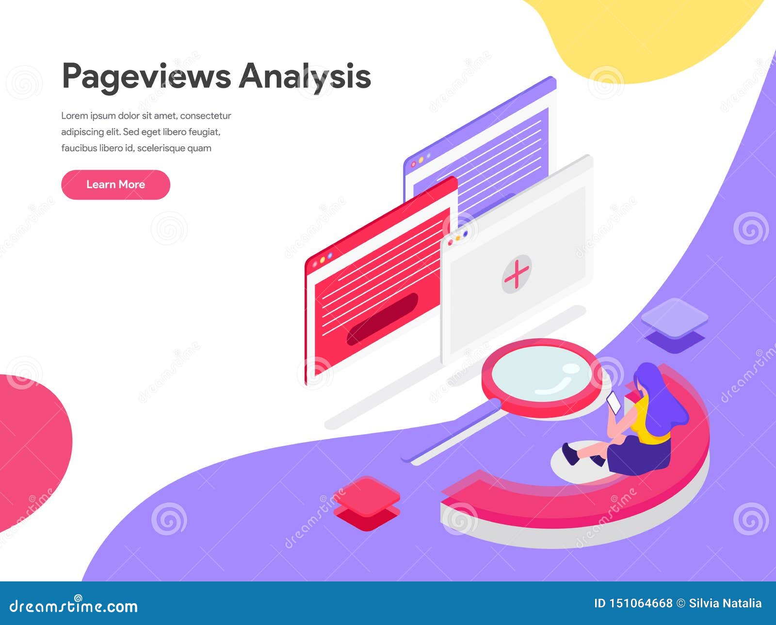 Landing Page Template of Pageviews Analysis Isometric Illustration ...