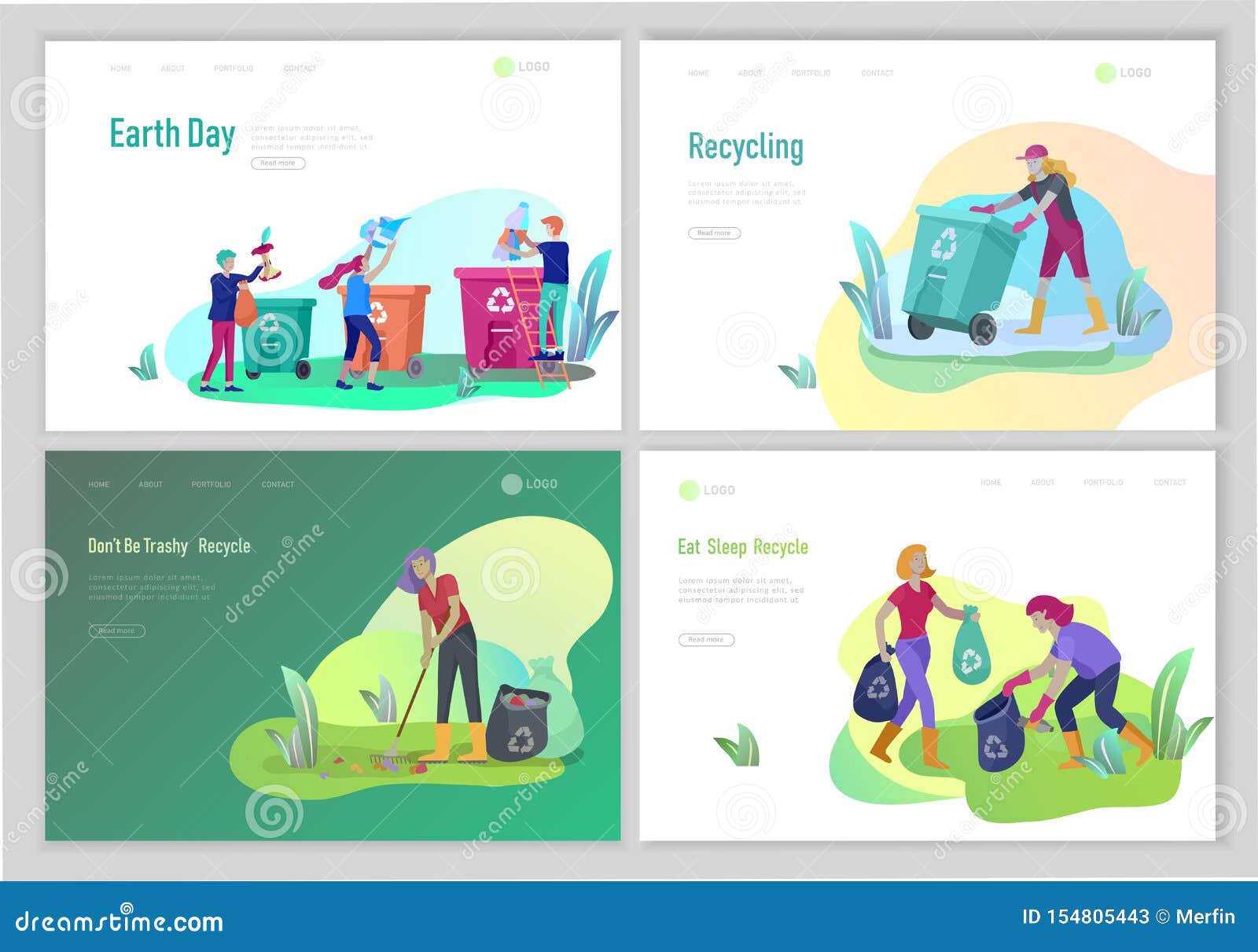 People Recycle Plastic Paper And Glass, City Concept Flat Vector ...