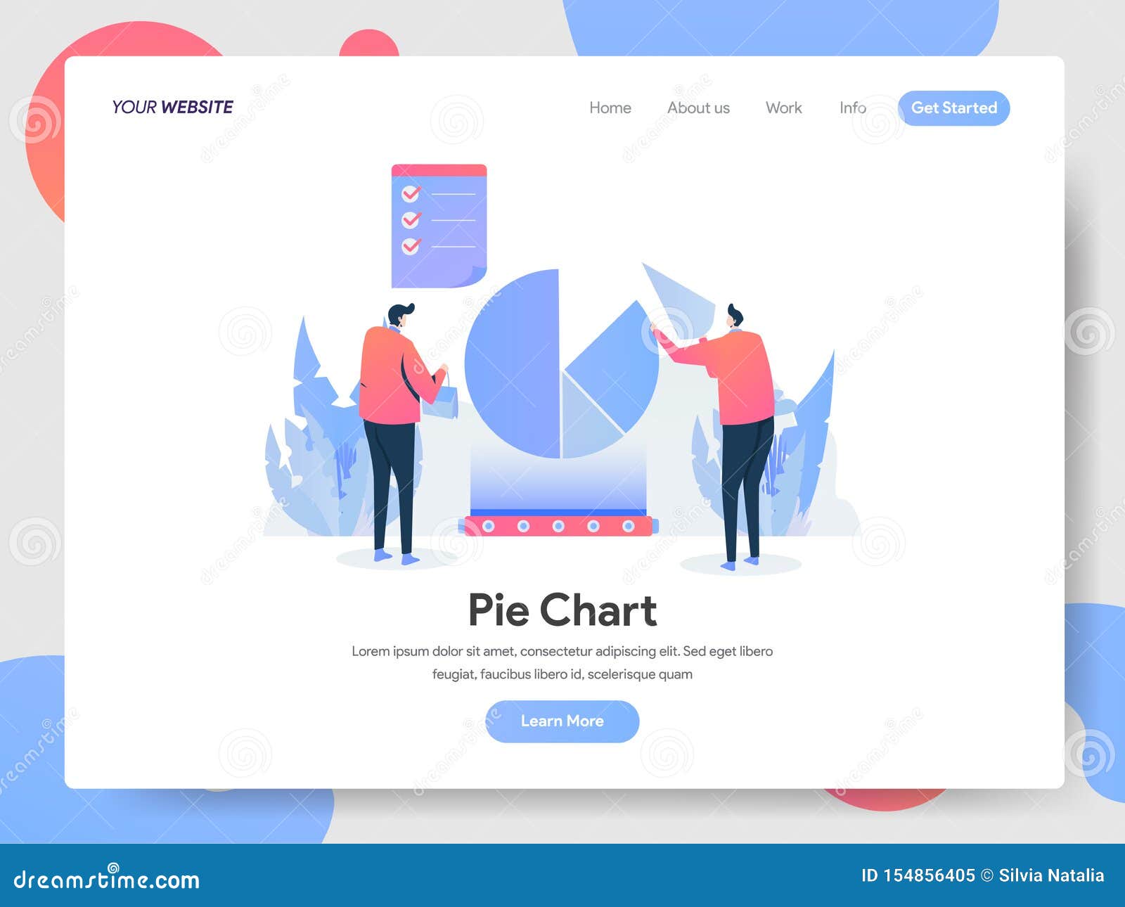 Landing Page Template of Pie Chart Illustration Concept. Modern Design ...