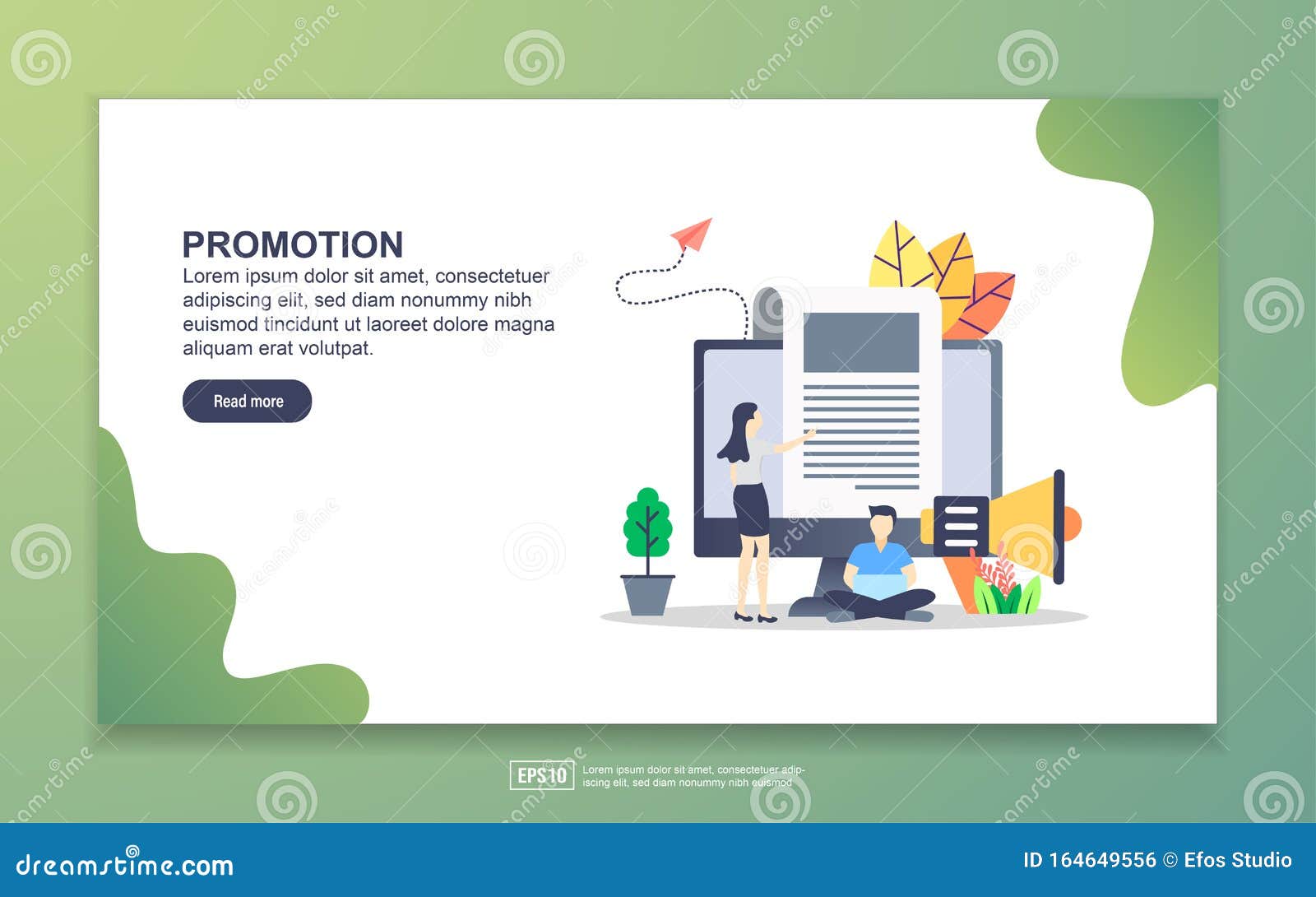 Landing Page Template of Promotion. Modern Flat Design Concept of Web ...