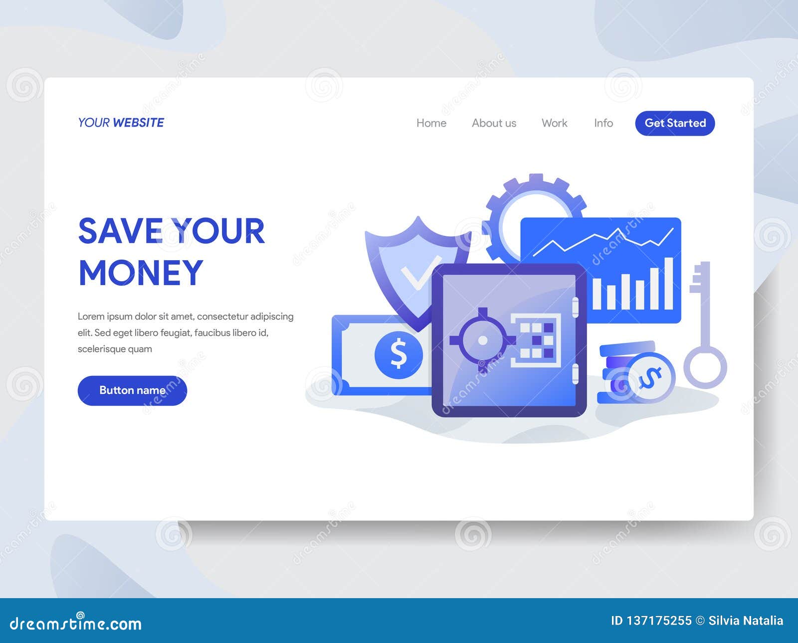 Landing Page Template of Save Your Money Illustration Concept. Modern ...