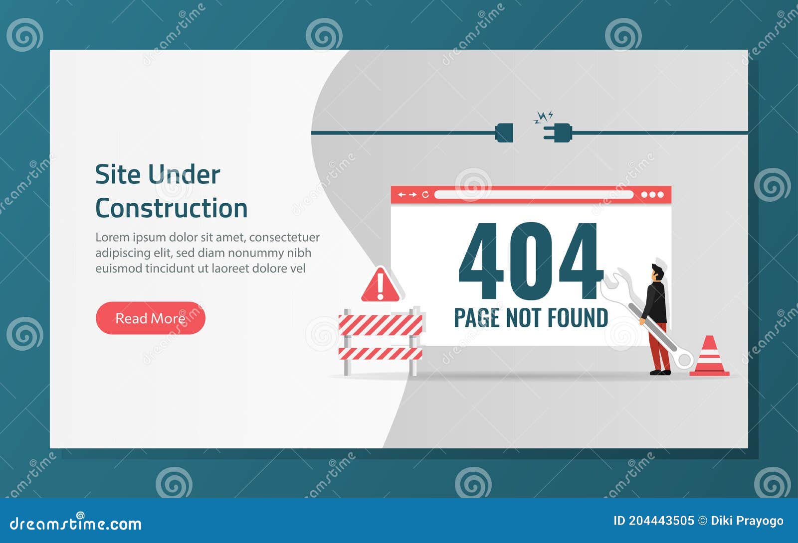 Landing Page Template of Site Under Construction Concept. Maintenance ...