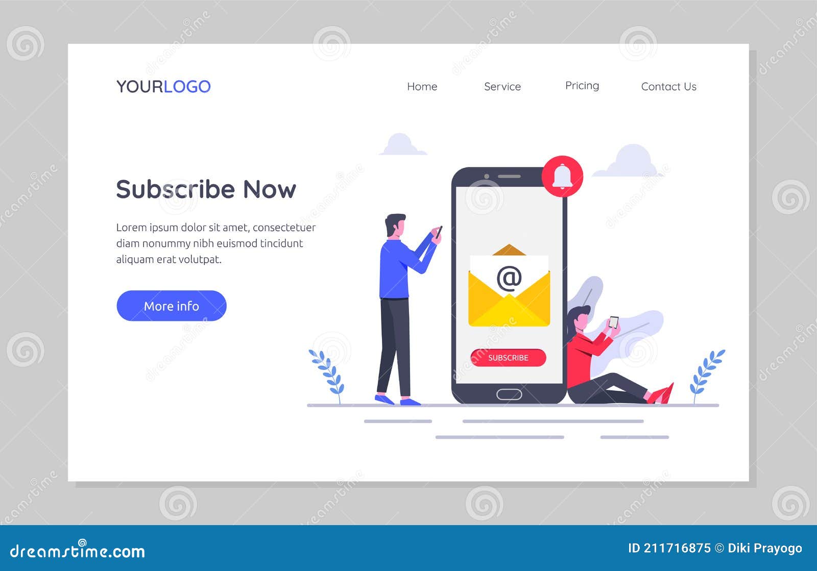 Landing Page Template of Subscription Concept Illustration Stock Vector ...