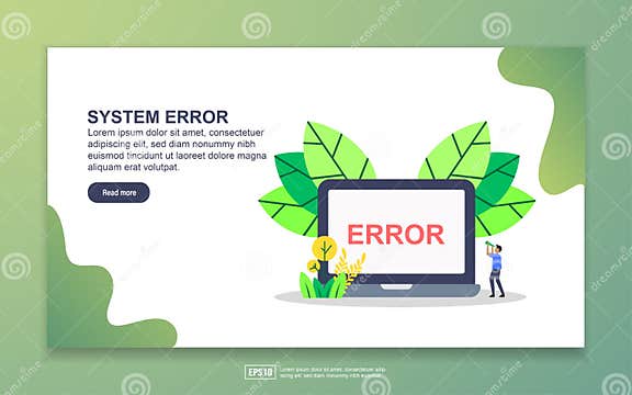 Landing Page Template of System Error. Modern Flat Design Concept of ...