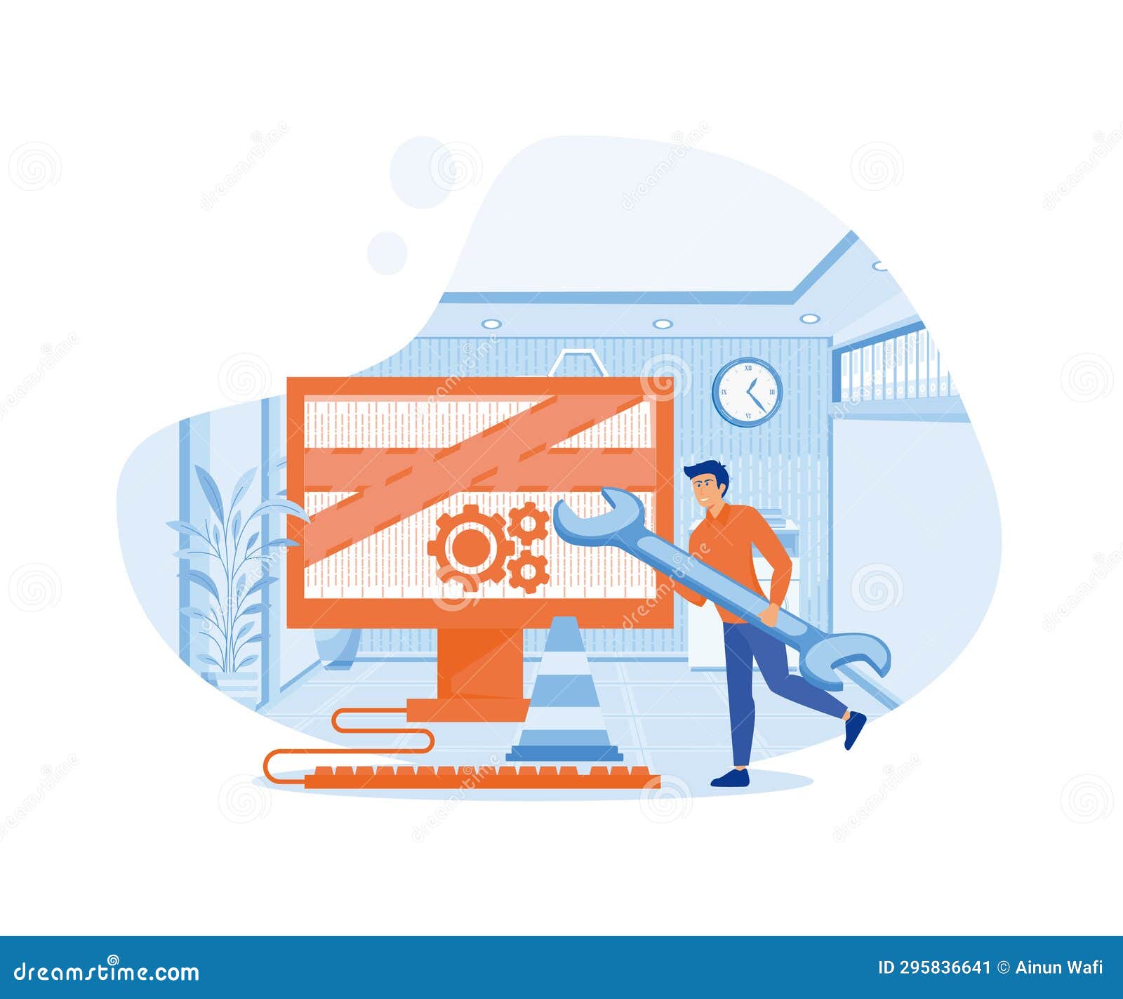 Landing Page Template of System Maintenance Illustration Concept. Stock Illustration ...