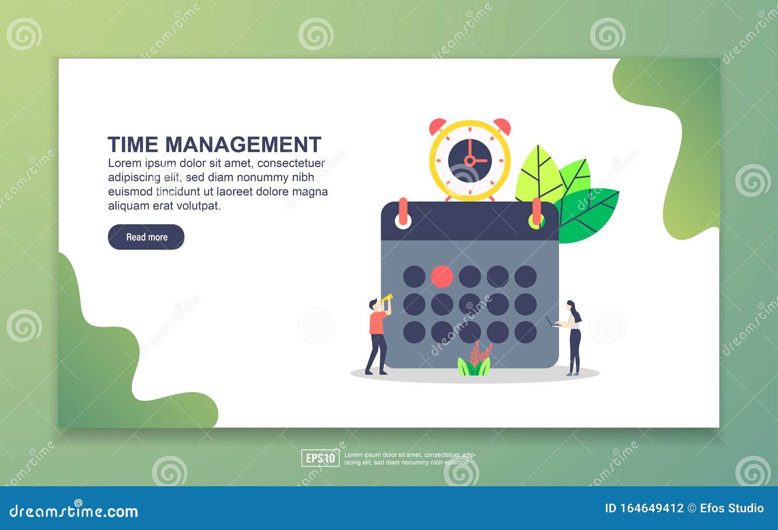 Landing Page Template of Time Management. Modern Flat Design Concept of ...