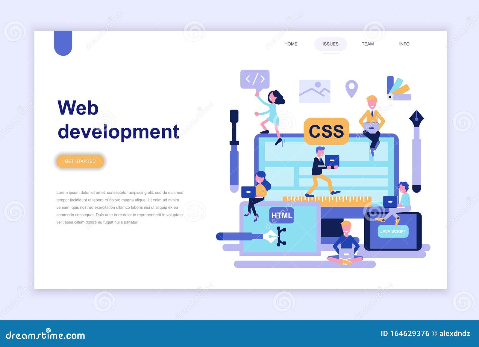 Landing Page Template of Web Development Modern Flat Design Concept ... Landing Page Template of Web Development Modern Flat Design Concept ...
