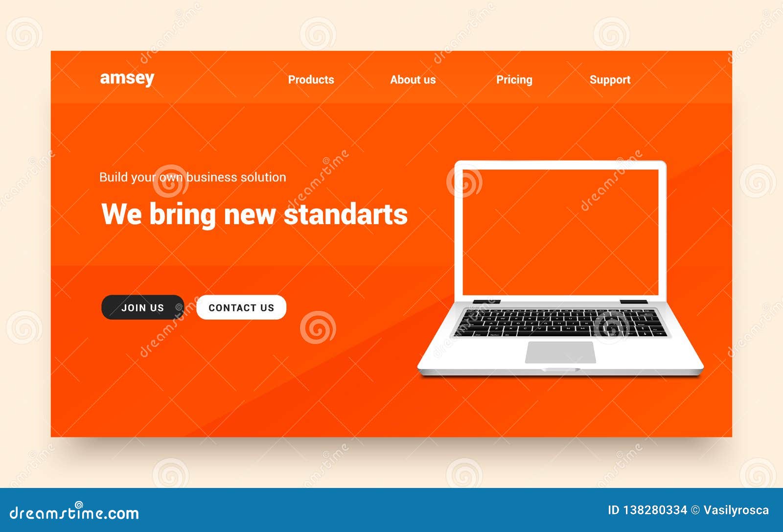 Landing Page Vector Laptop Website. Web Design Landing Page App ...