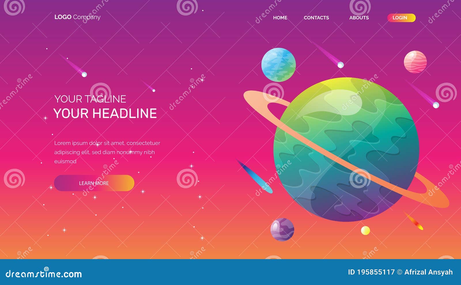 Landing Page Web Background and Science Banner Stock Vector ...