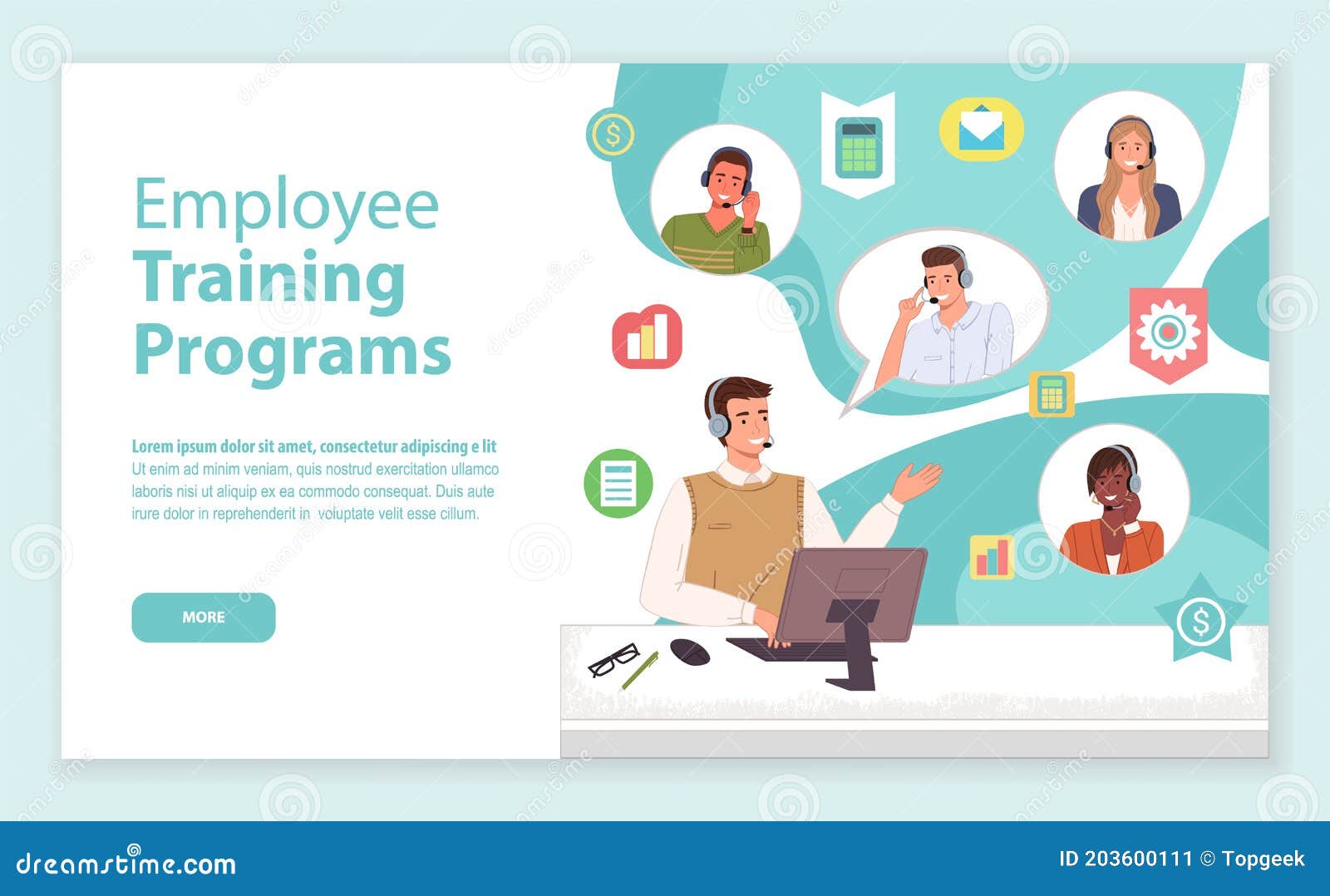 Call Center Training Stock Illustrations – 703 Call Center Training ...