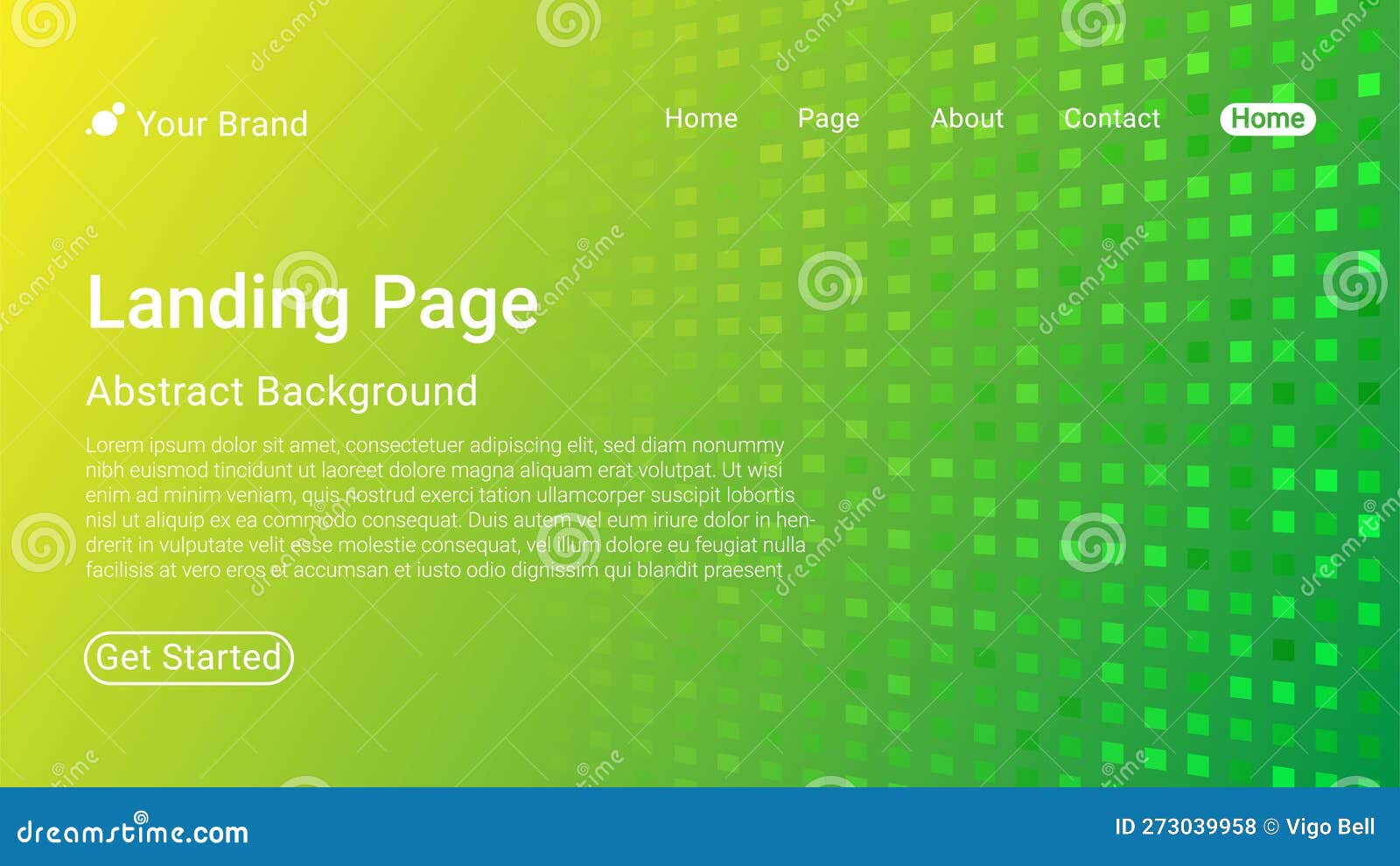 Landing Page Website Template Vector. Abstract Colorful Gradient Stock ...