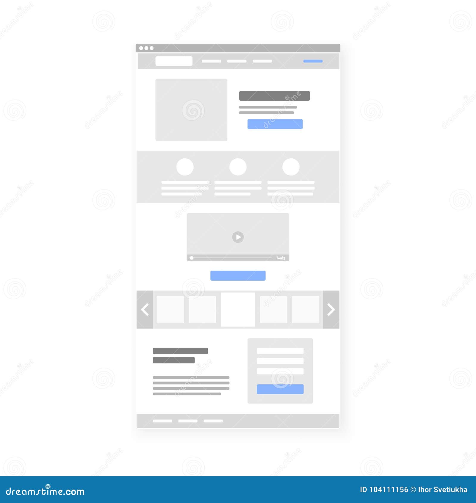 Landing Page Website Wireframe Interface Template. Vector Stock Vector ... Landing Page Website Wireframe Interface Template. Vector Stock Vector ...