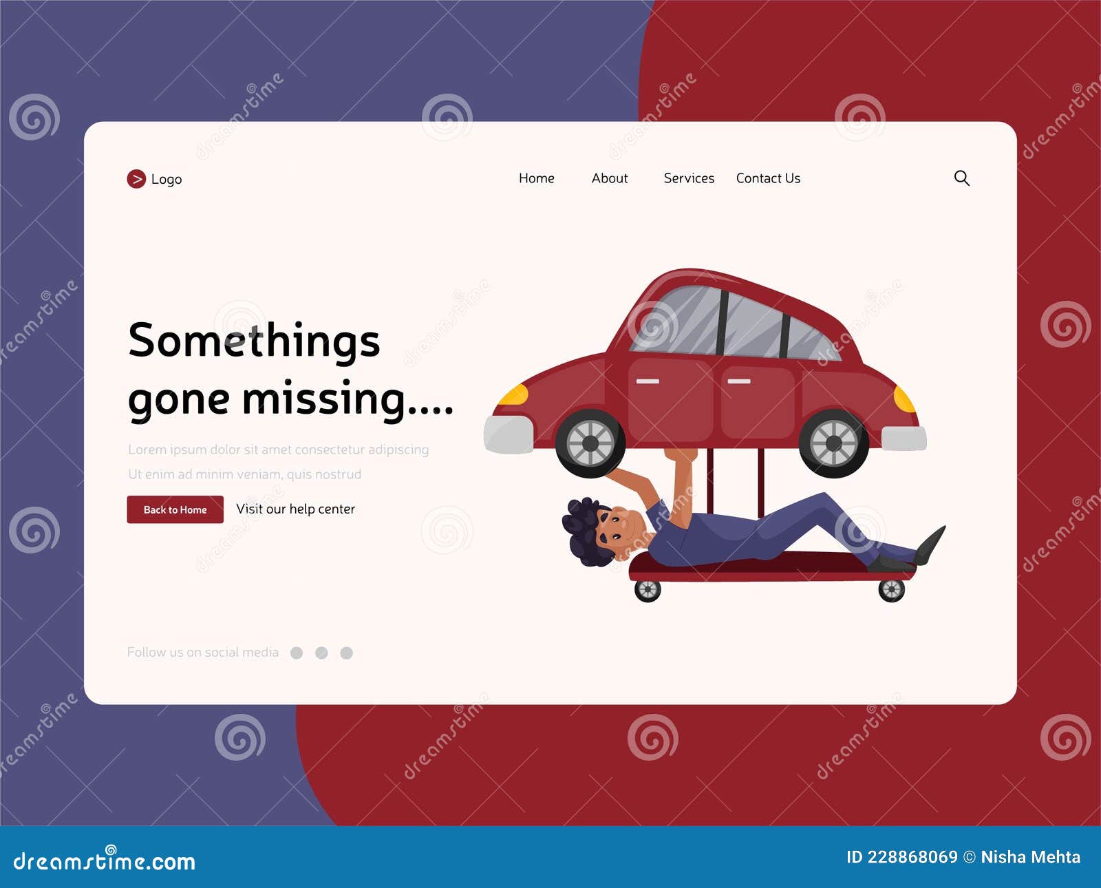 Something Gone Missing Landing Page Design Stock Vector - Illustration ...