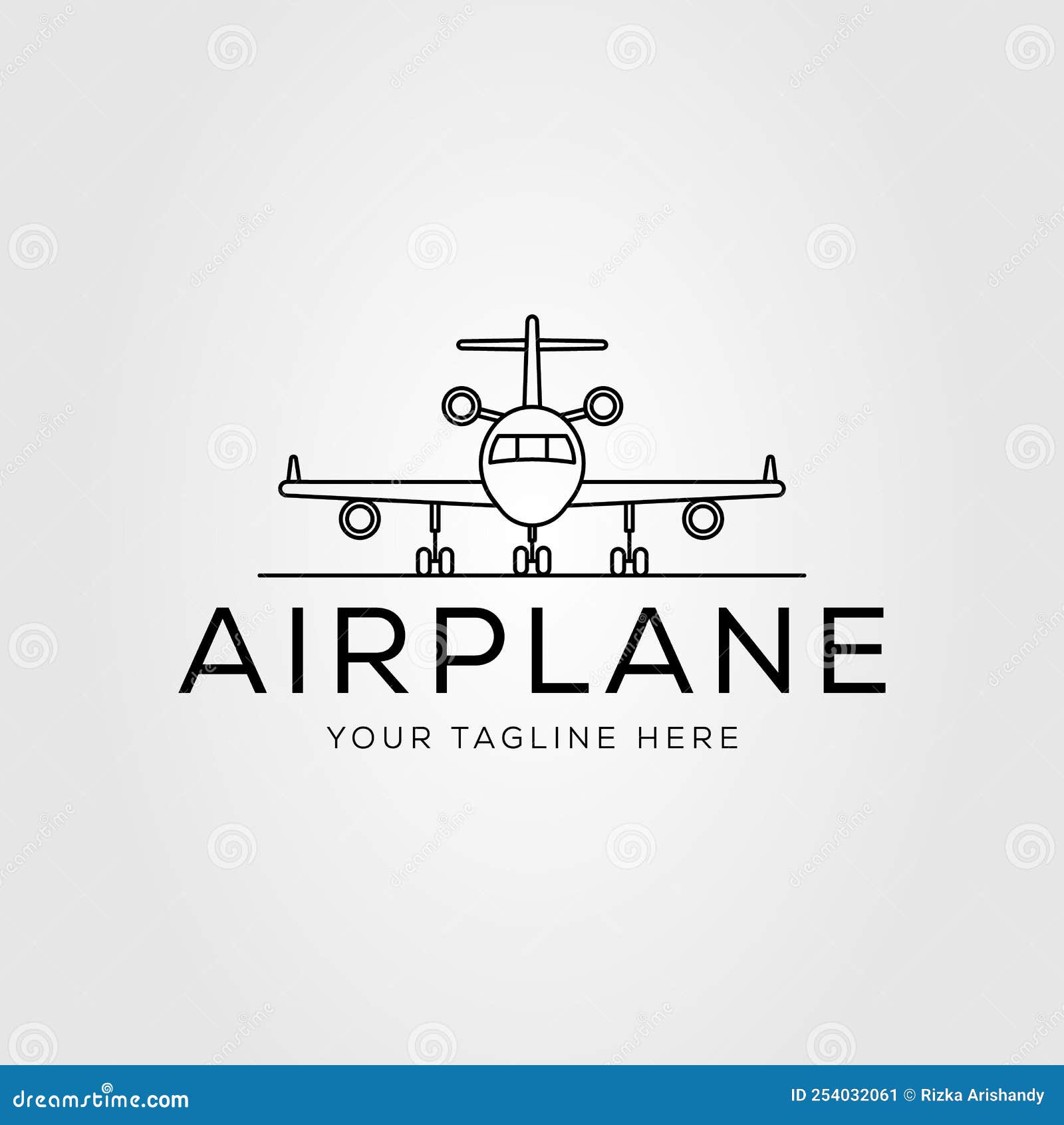 Landing Plane or Airplane or Aircraft Logo Vector Illustration Design ...