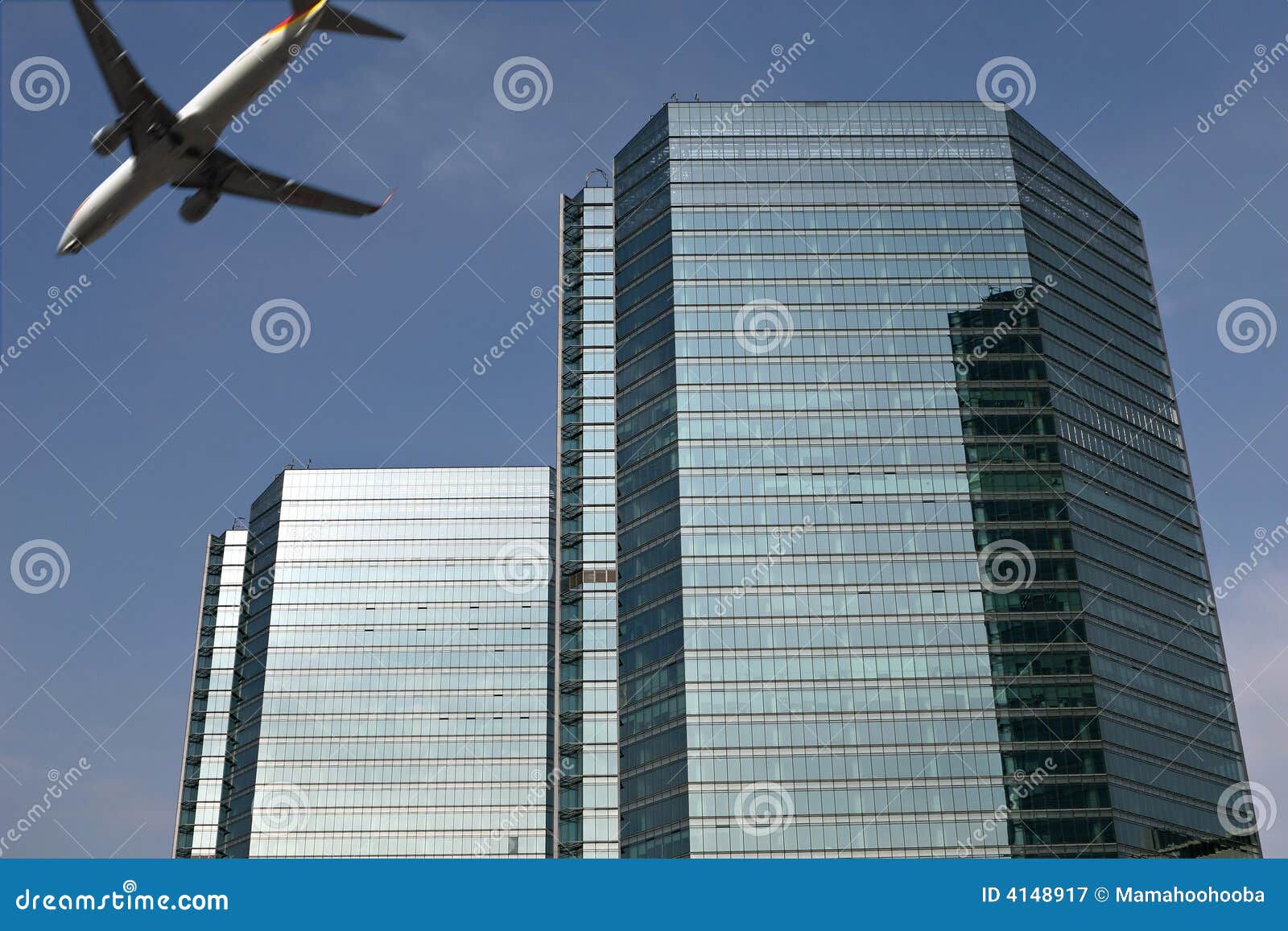 Landing Plane Flies Over Buildings Stock Image - Image of asian ...