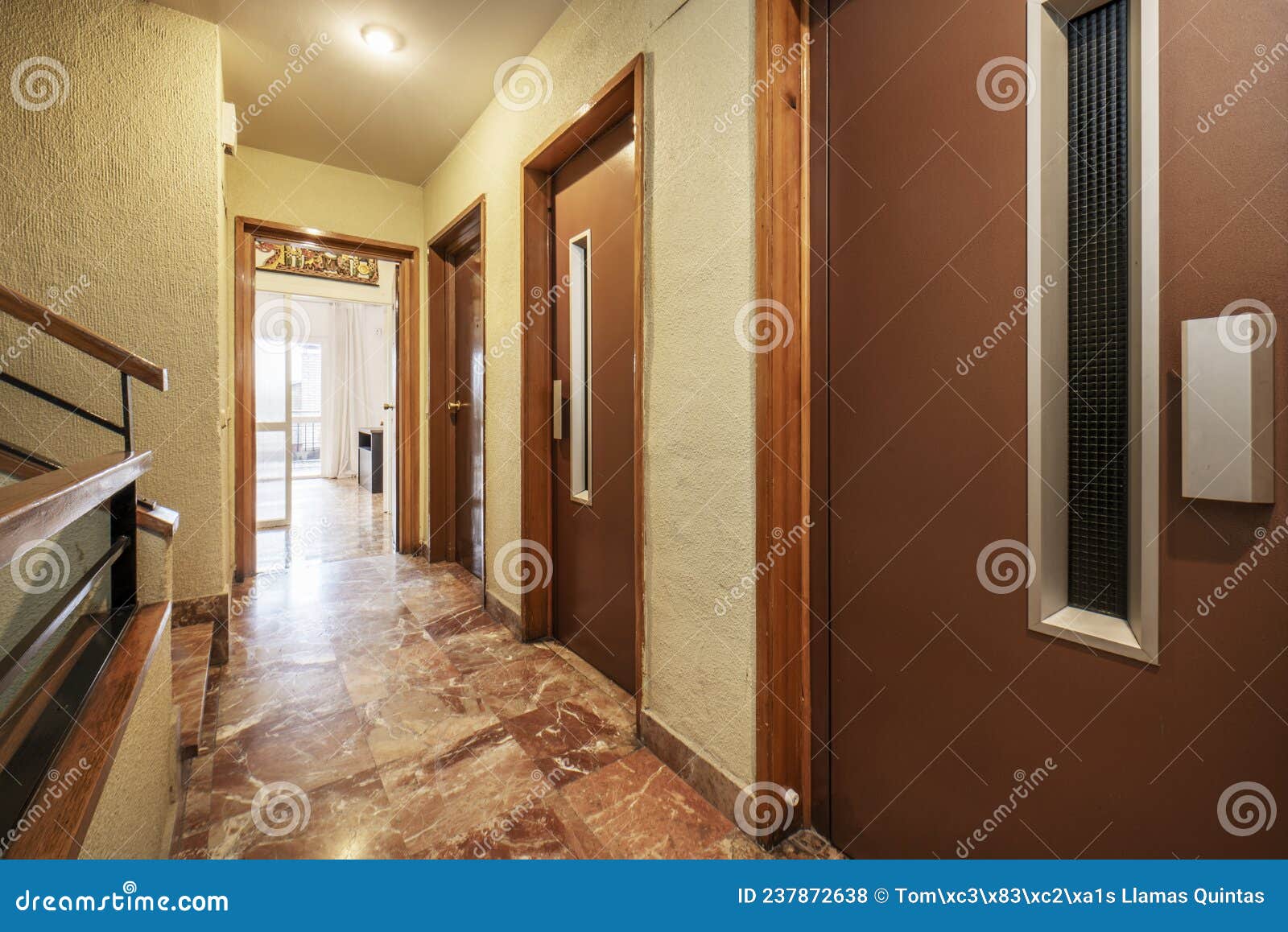 Landing in a Residential Building with Stairs Stock Photo - Image of ...