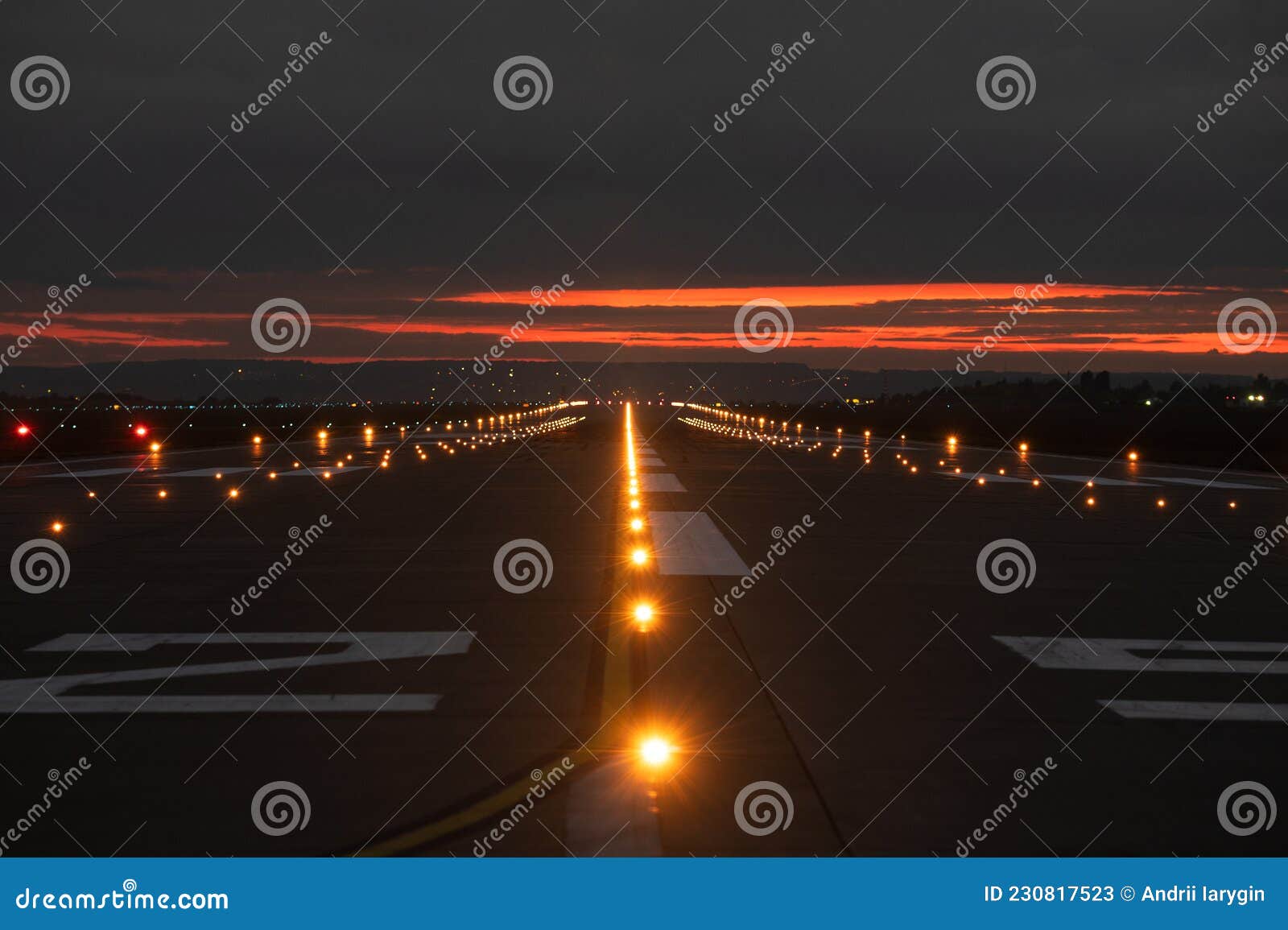 Landing Runway Strip Lights Stock Image - Image of runway, journey ...