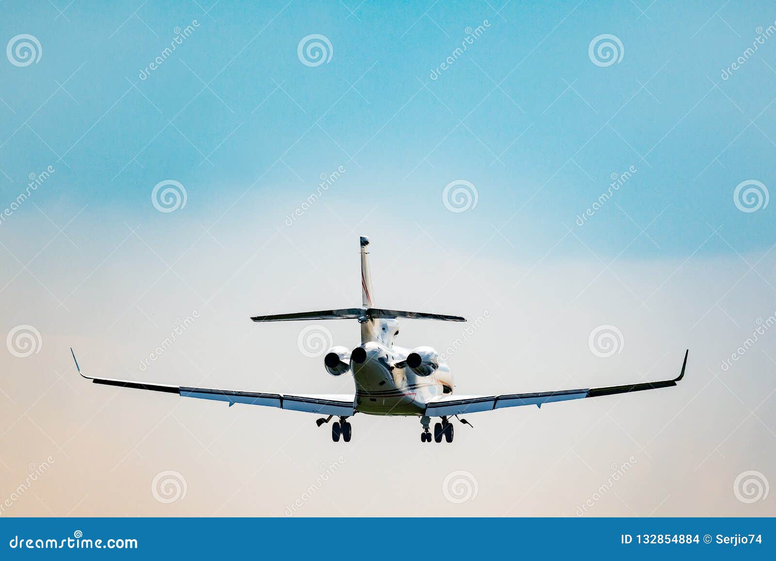Landing of the Small Passenger Plane. Stock Photo - Image of landing ...