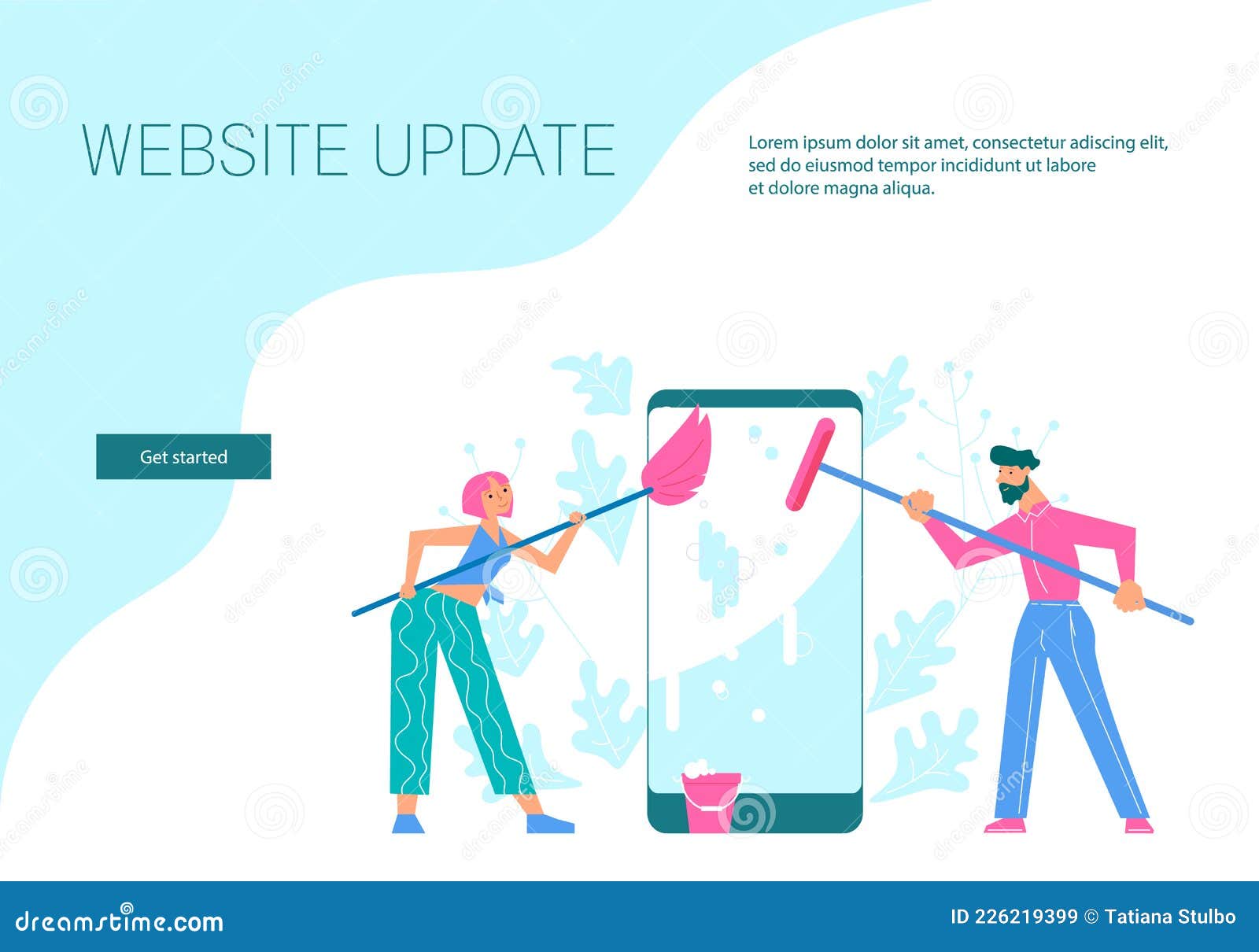 Landing Webpage Template of Support Service is Cleaning the Smartphone ...
