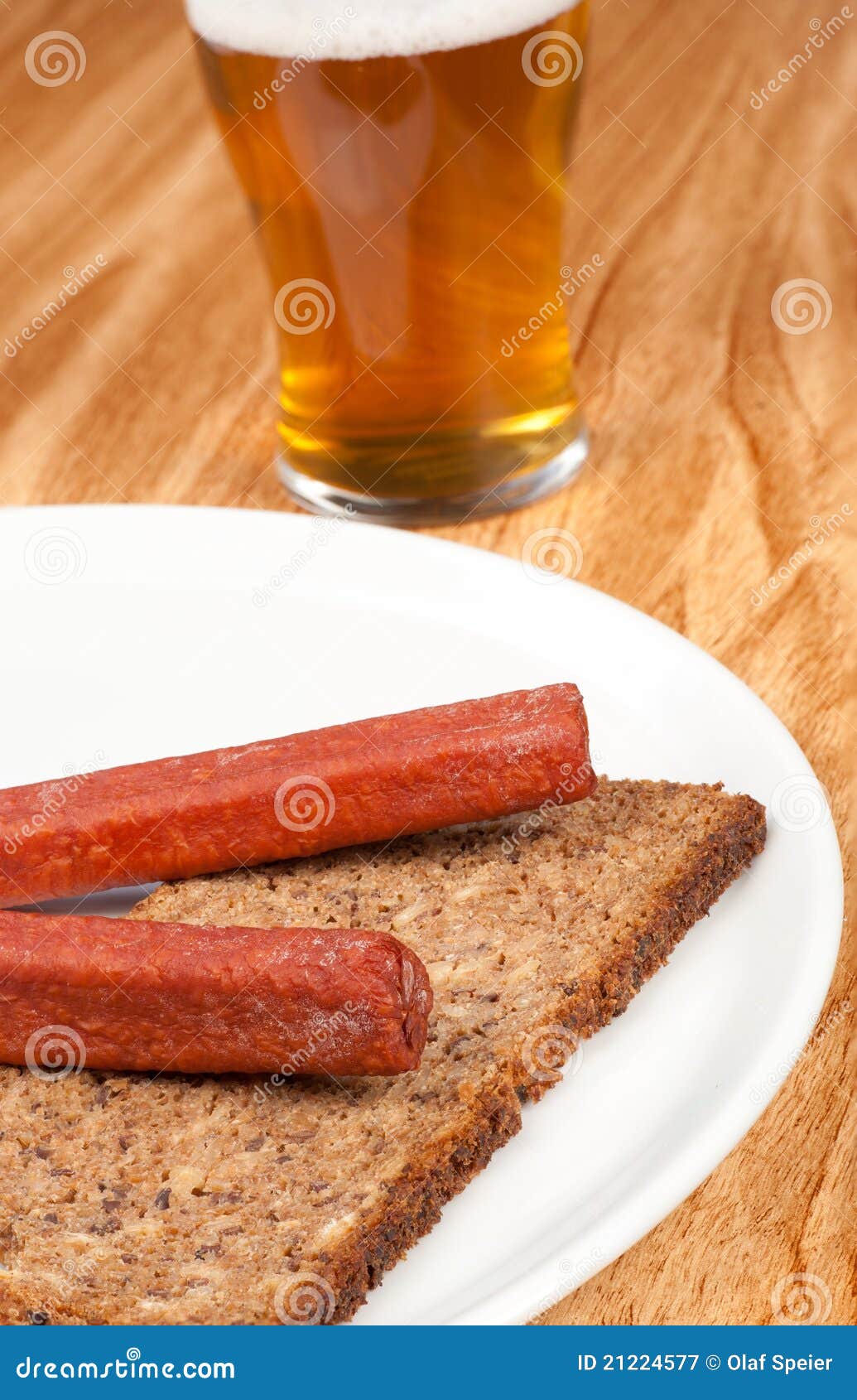 Landjaeger sausage stock image. Image of pork, beer, bread - 21224577