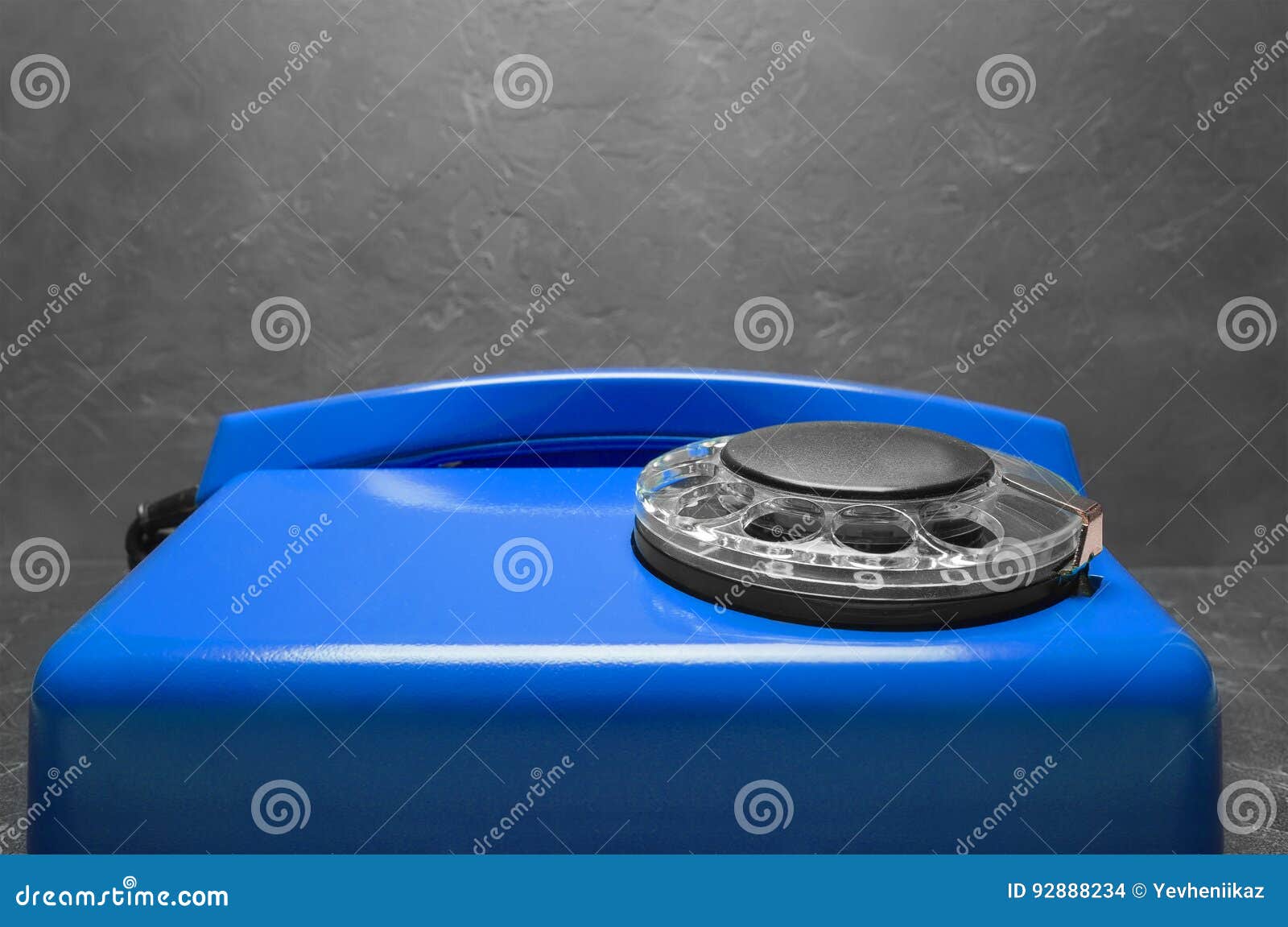 Landline Blue Phone on a Gray Wall Background Stock Photo - Image of ...