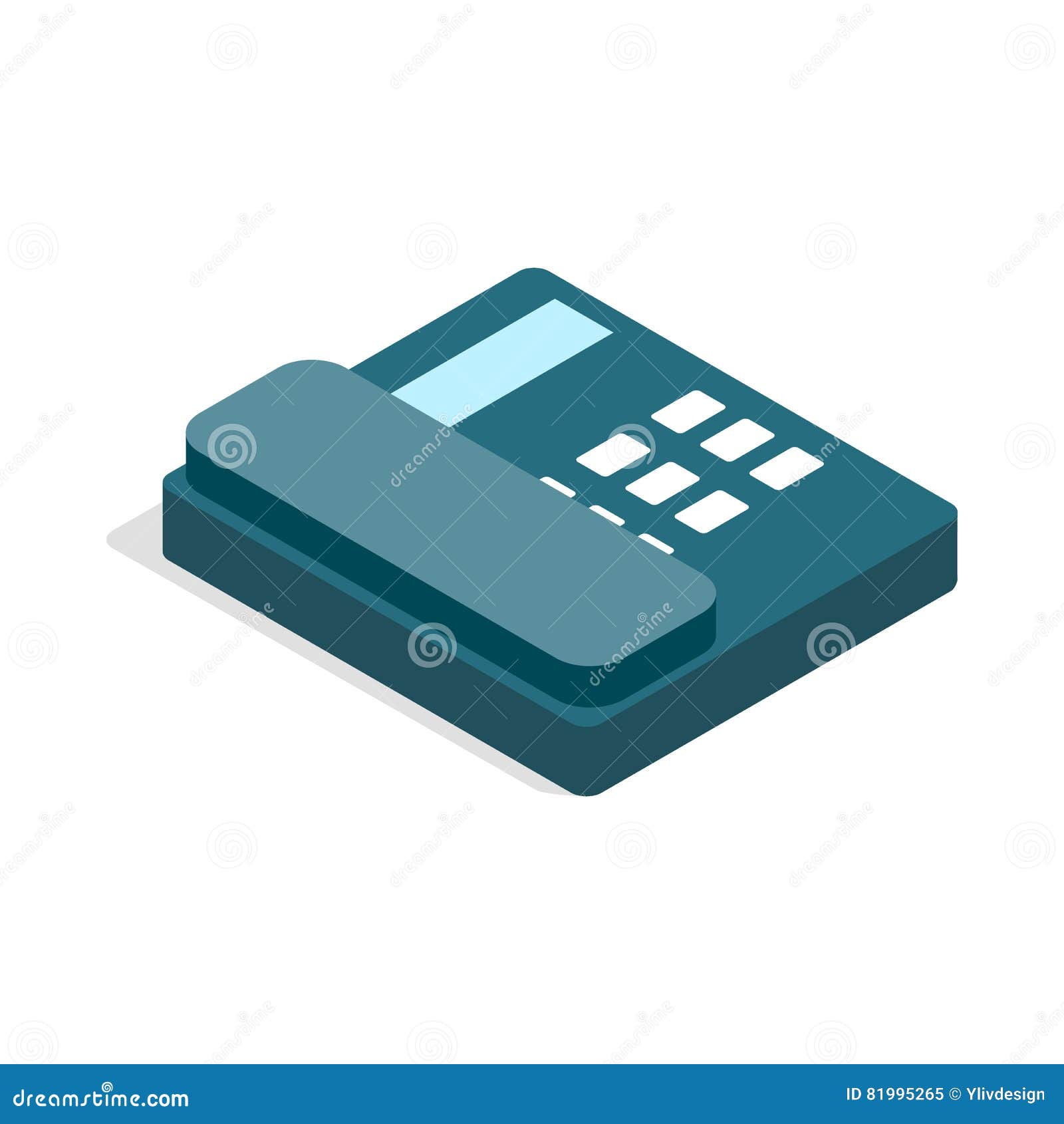 Landline Icon, Isometric 3d Style Stock Vector - Illustration of ...