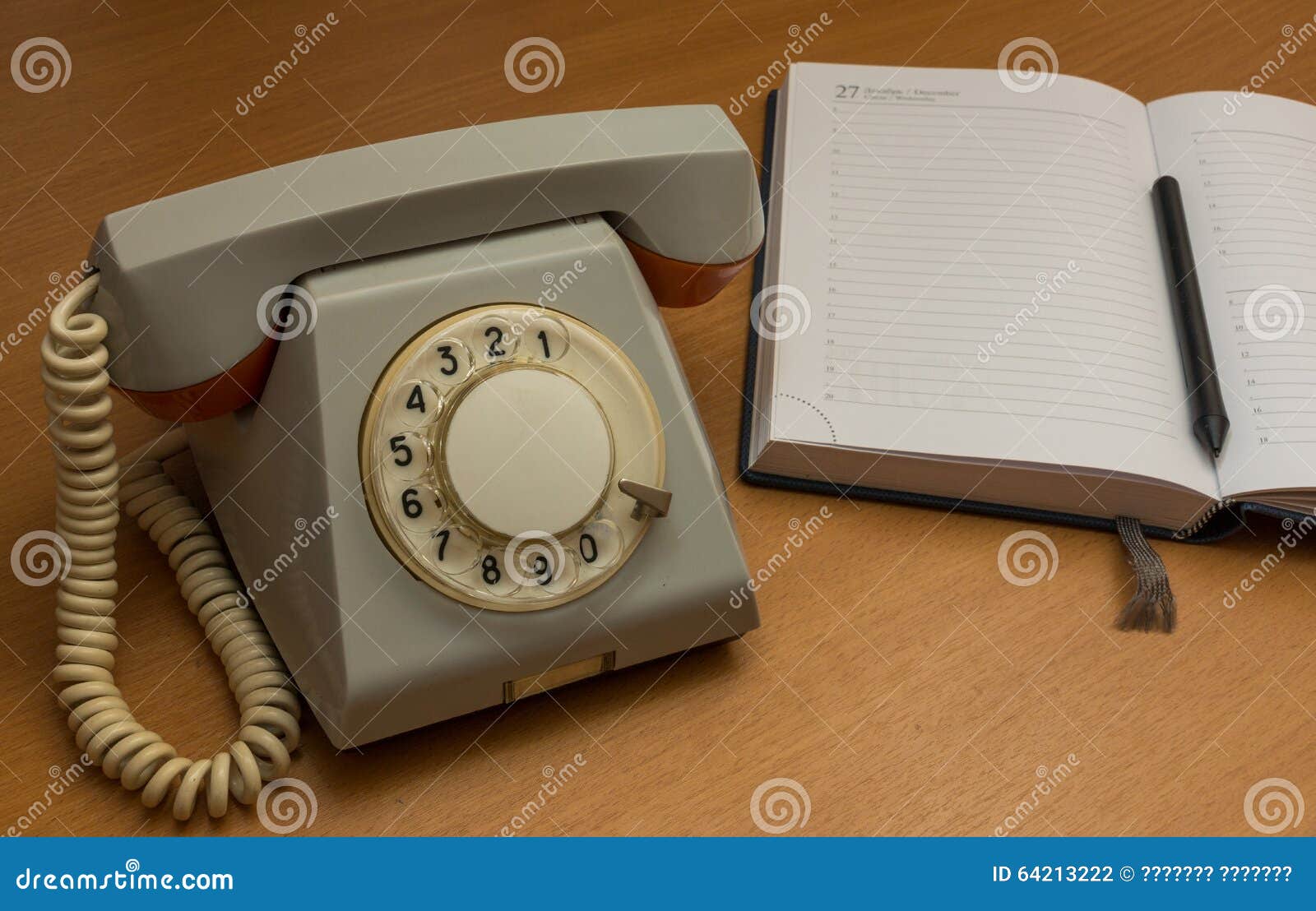 Landline Phone with a Notebook Stock Photo - Image of telephone, calls ...