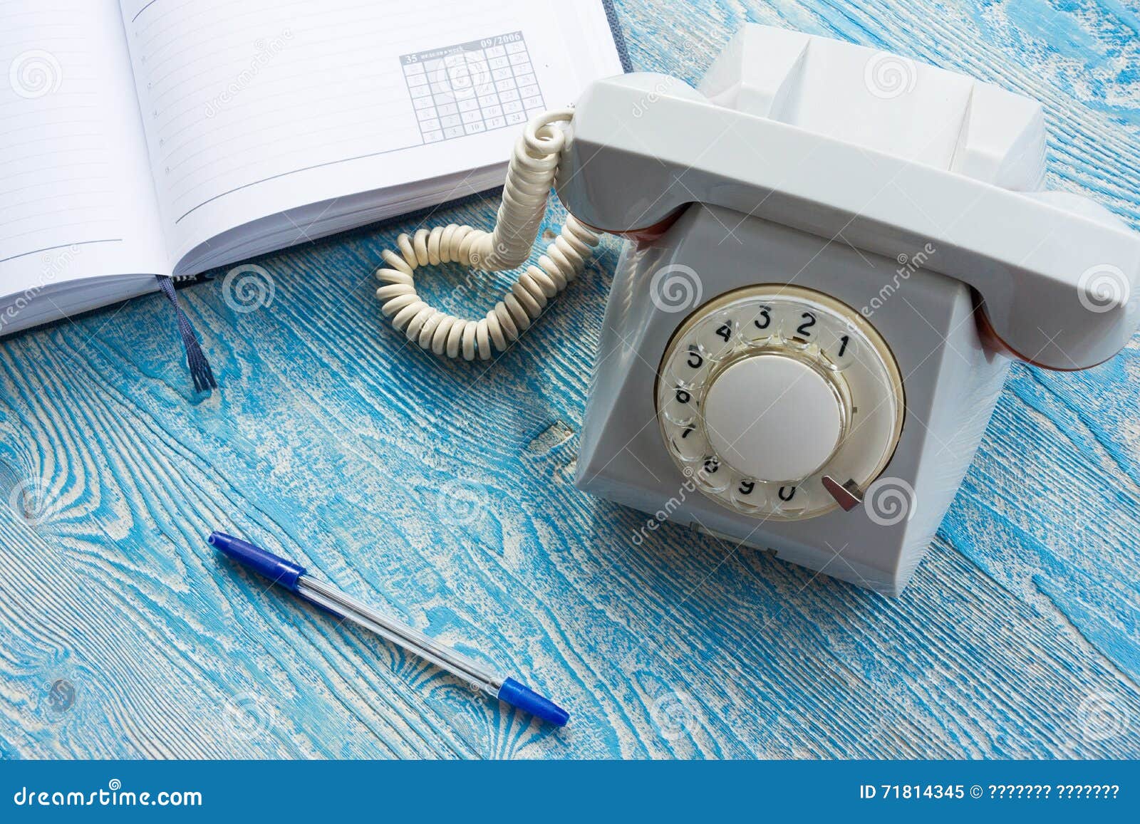 Landline Phone with a Notebook Stock Image - Image of revival, talking ...