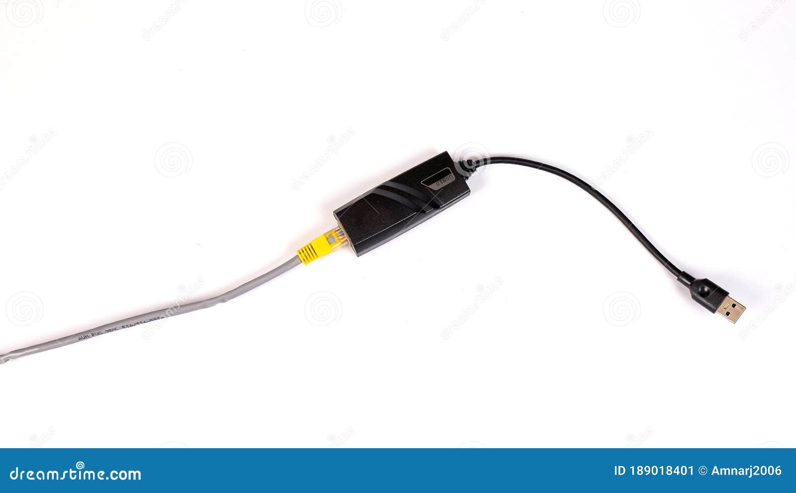 Landline RJ45 Adaptor To USB Jack for Computer Stock Image - Image of ...