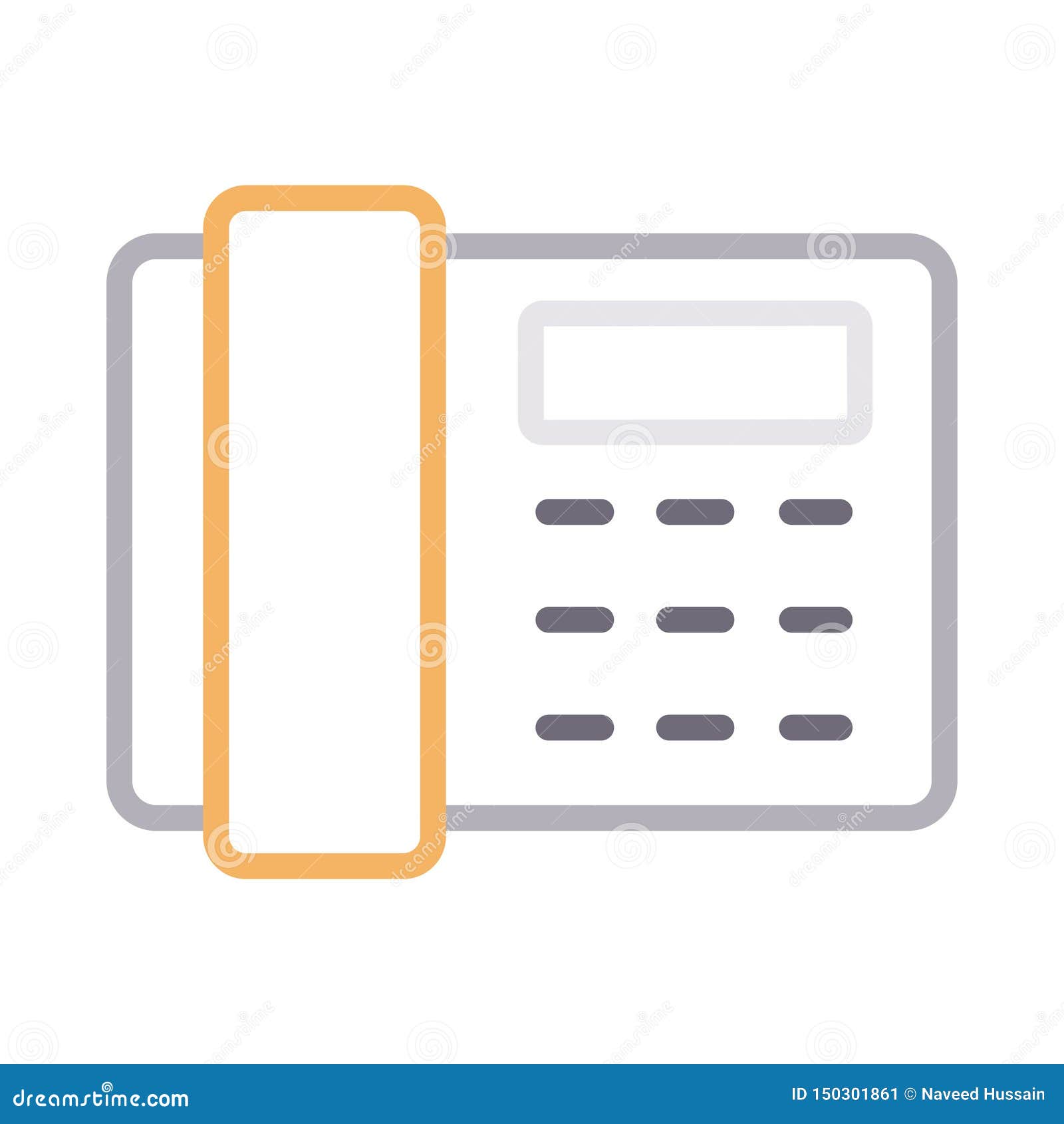 Landline Thin Color Line Vector Icon Stock Illustration - Illustration ...