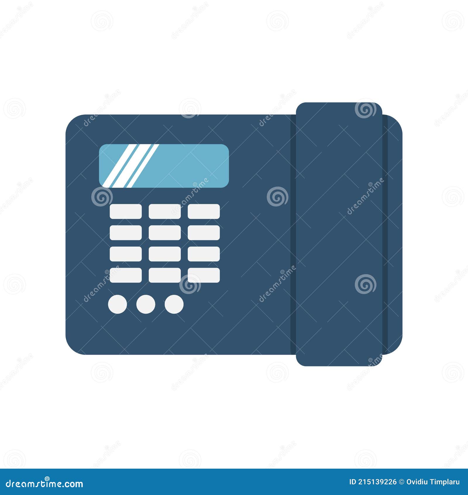 Landline Vector Illustration. Flat Design Stock Vector - Illustration ...