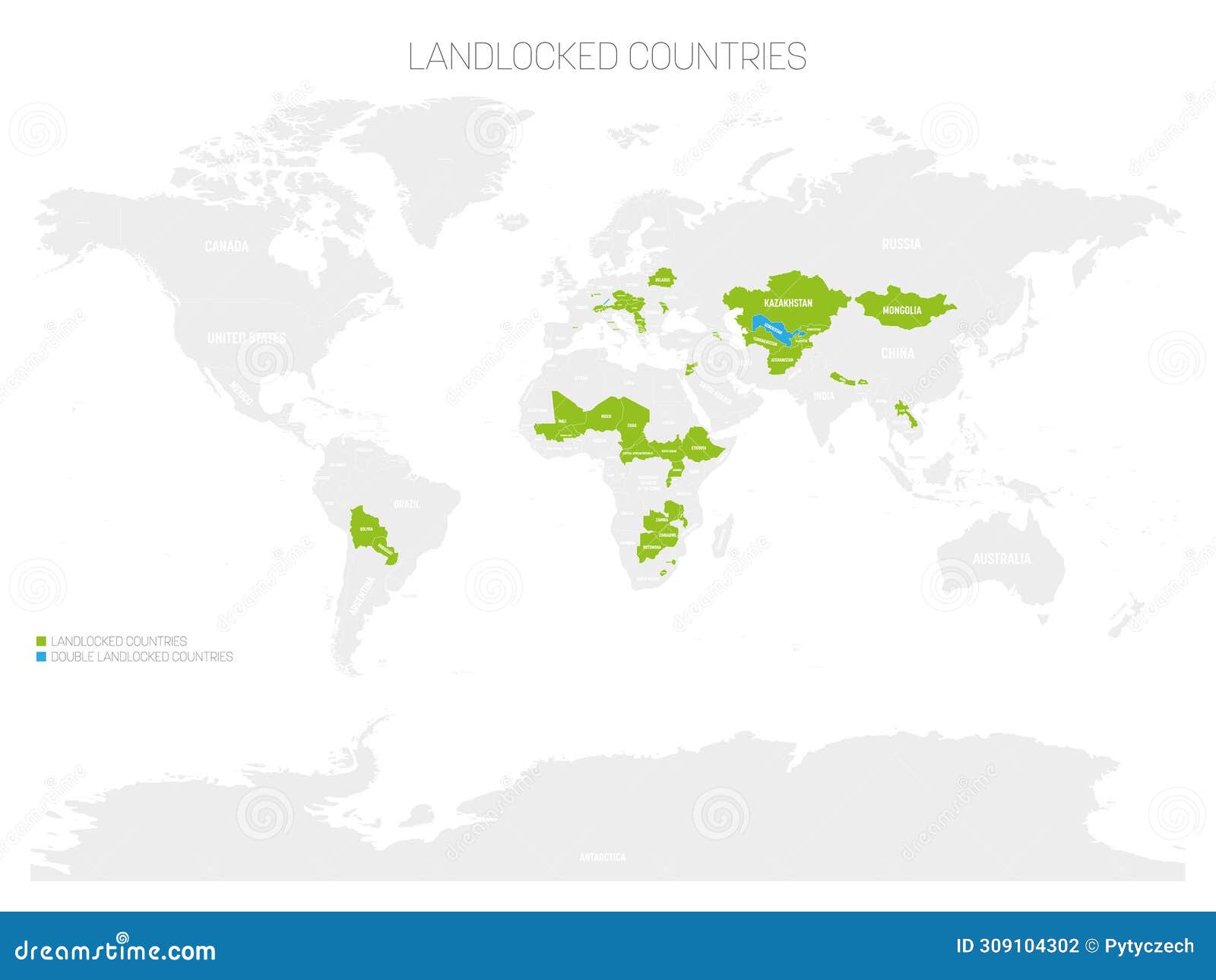 Landlocked Countries Of World Cartoon Vector | CartoonDealer.com #339671959