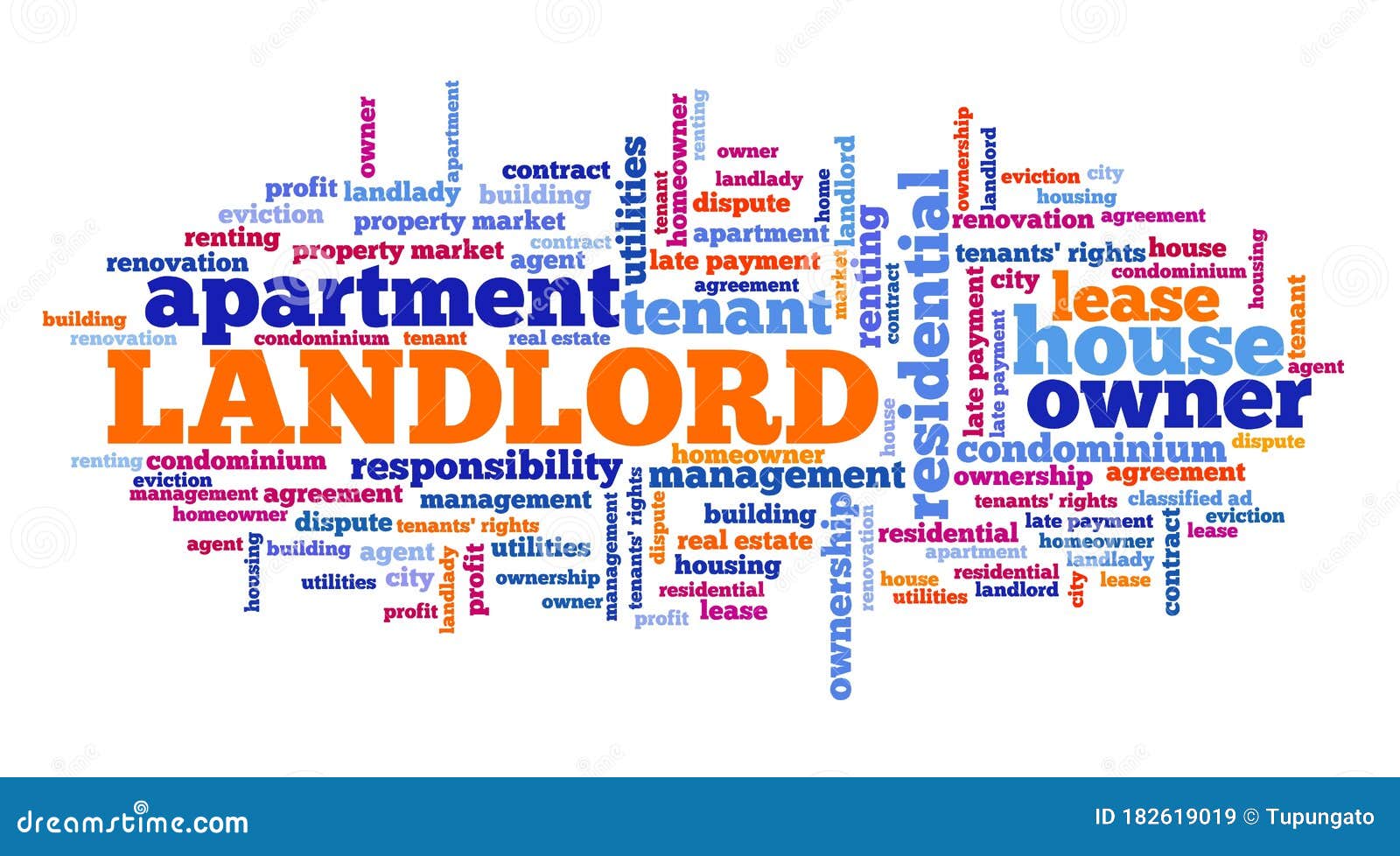 Landlord text cloud stock illustration. Illustration of renting - 182619019