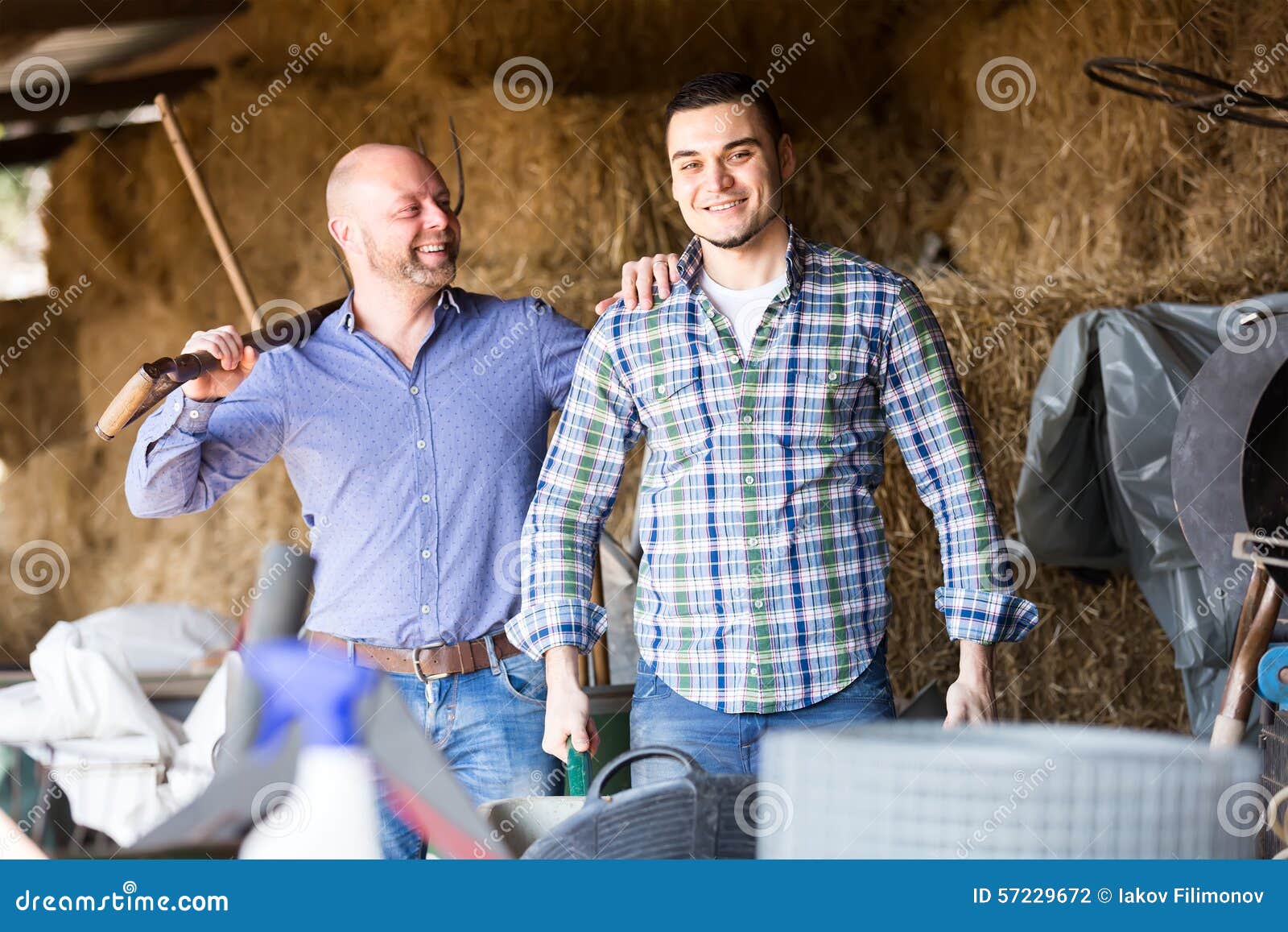 Landlords Working in a Barn Stock Photo - Image of lifestyle, break ...