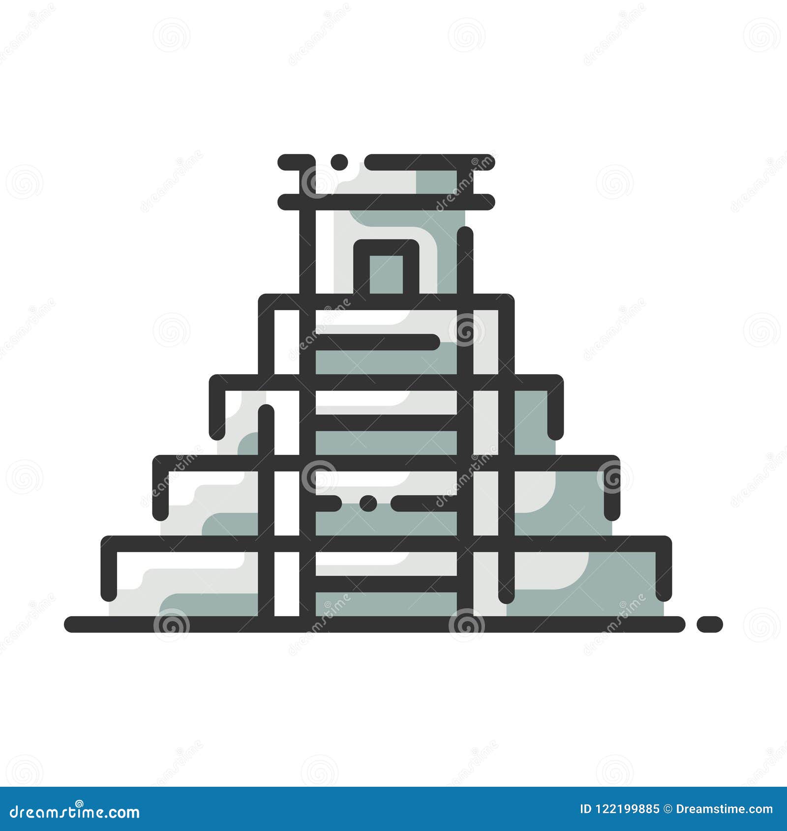 Landmark chichen itza stock vector. Illustration of landmark - 122199885