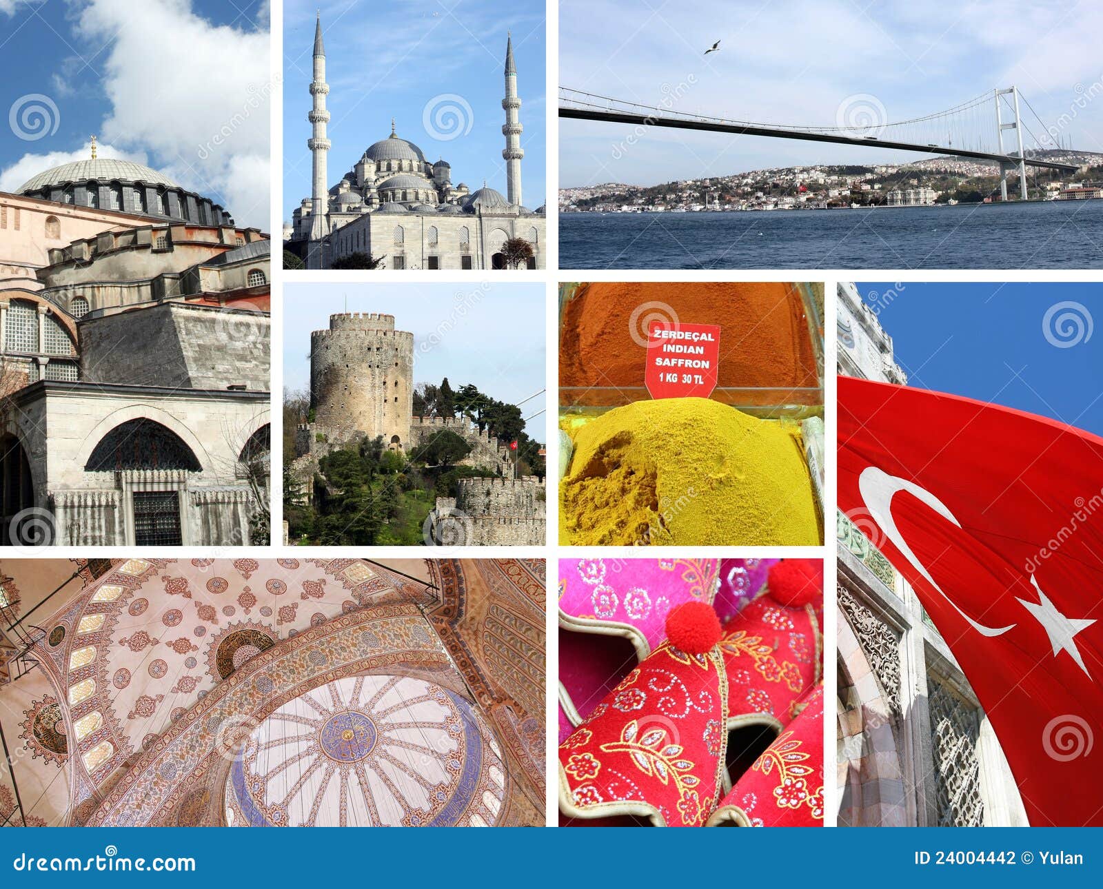 Landmark Collage Of Istanbul, Turkey Stock Photo - Image of landmark ...
