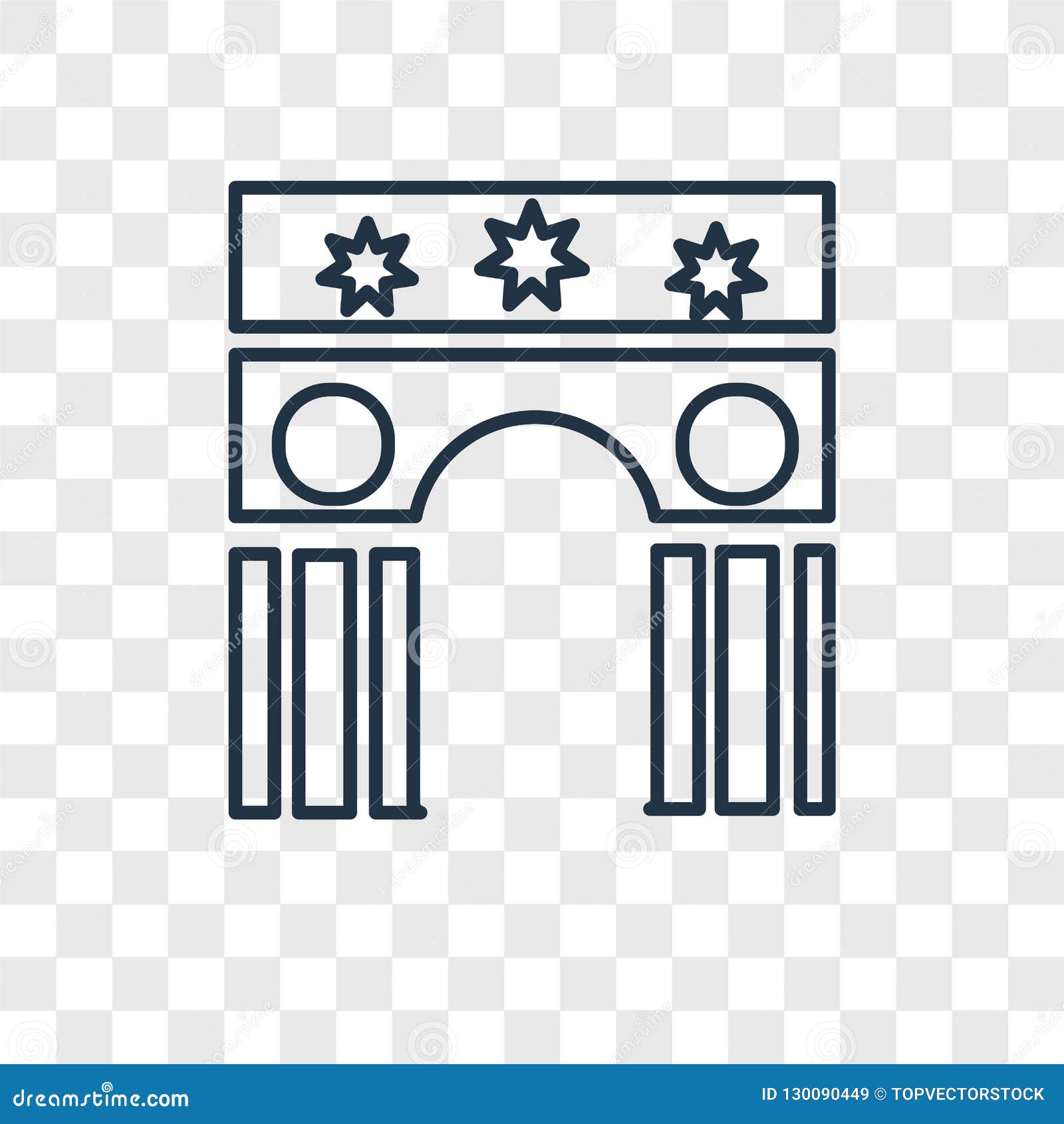 Landmark Concept Vector Linear Icon Isolated on Transparent Back Stock ...