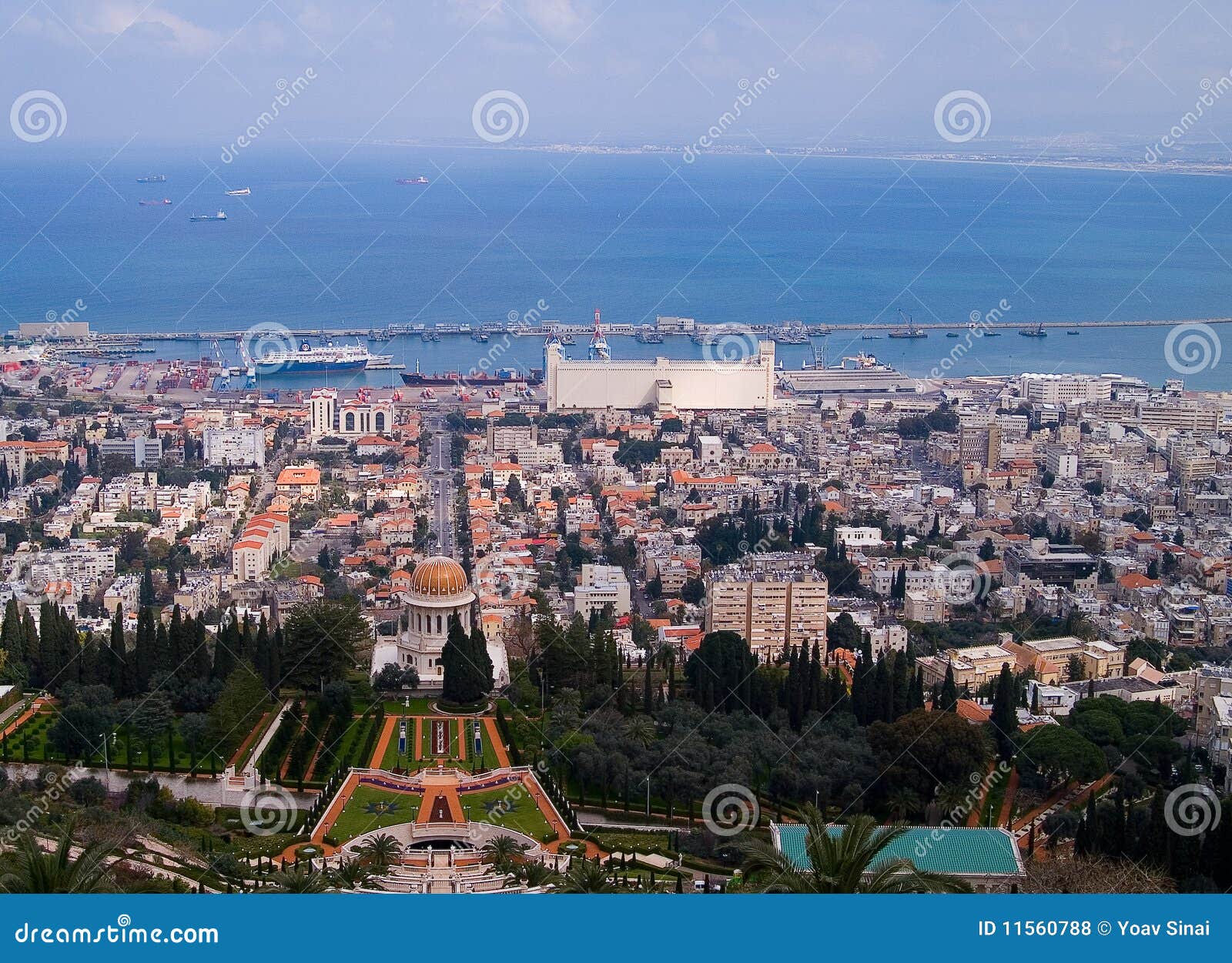 Landmark of Haifa Shrine of the Bab Stock Photo - Image of carmel ...