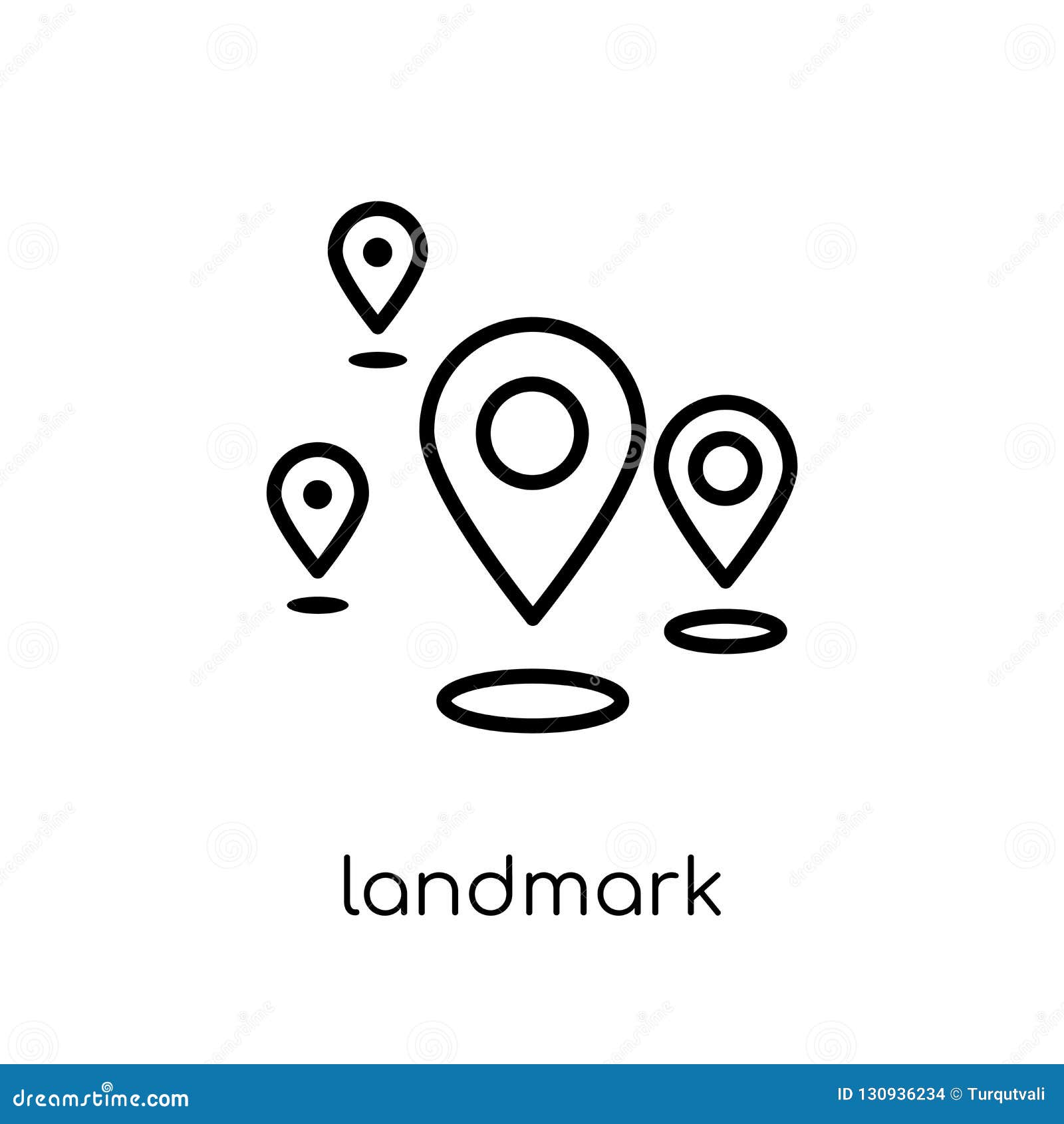 Landmark Icon. Trendy Modern Flat Linear Vector Landmark Icon on Stock ...