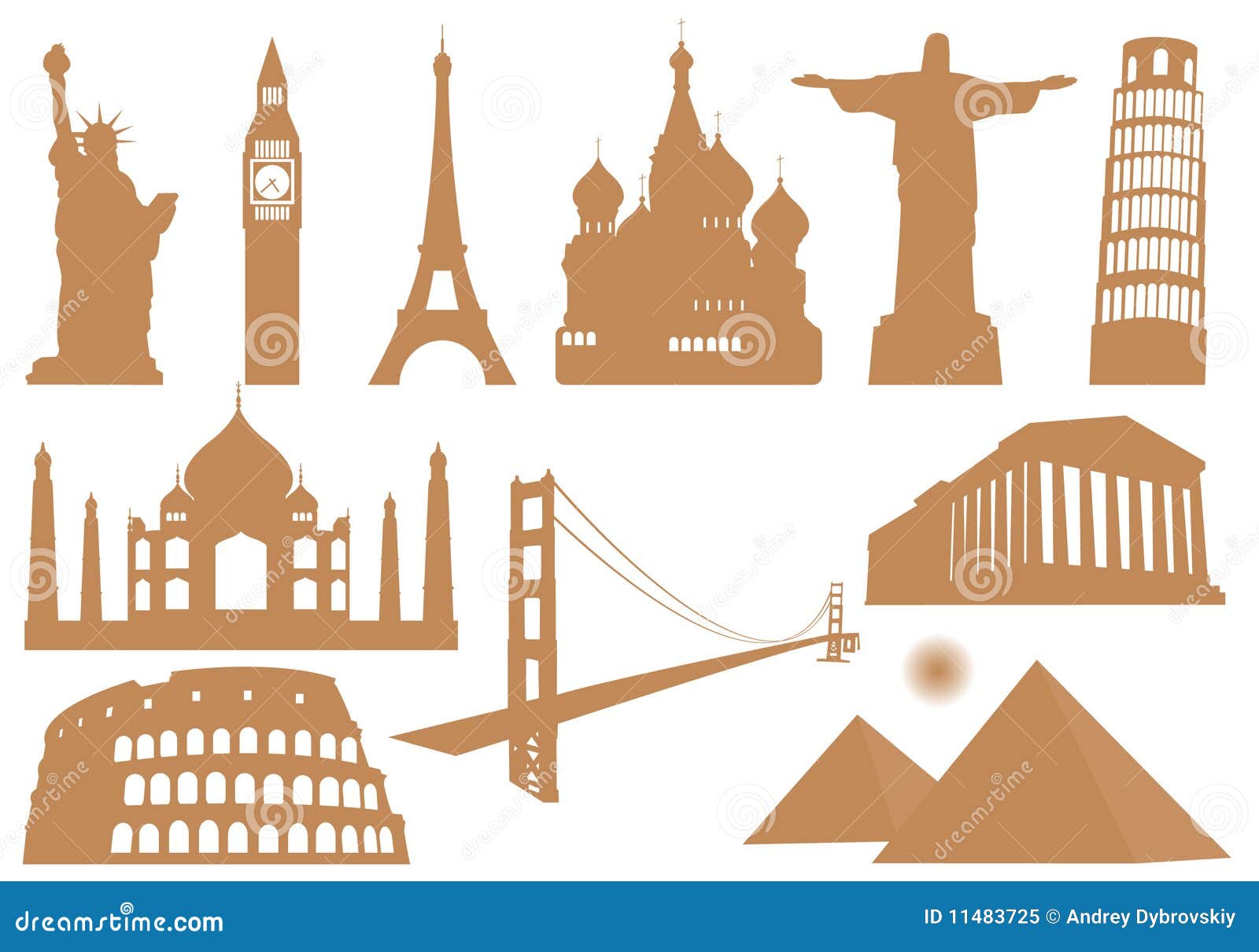 Landmark Icons stock vector. Illustration of destinations - 11483725
