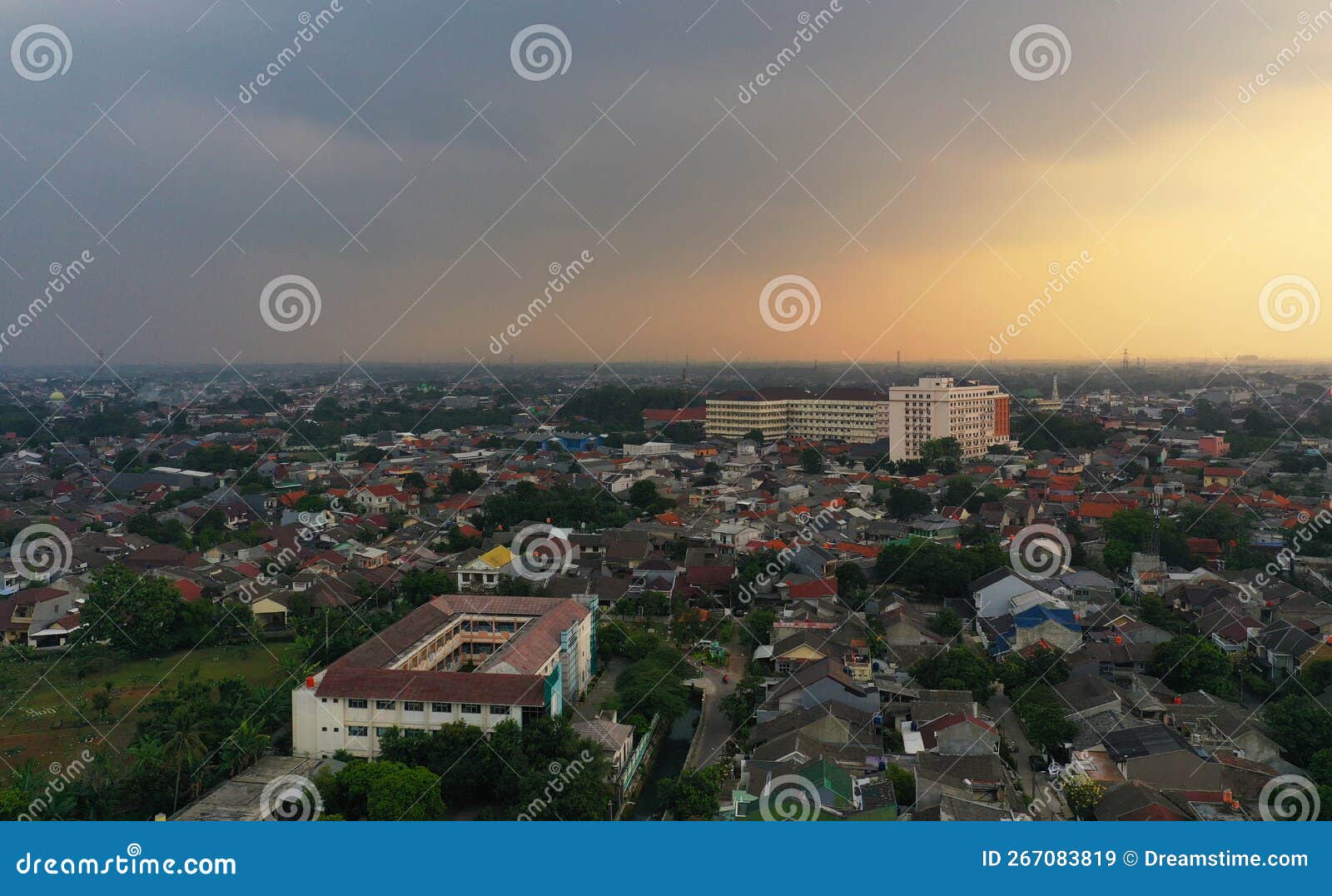 Landmark jakarta aerial stock image. Image of neighbourhood - 267083819