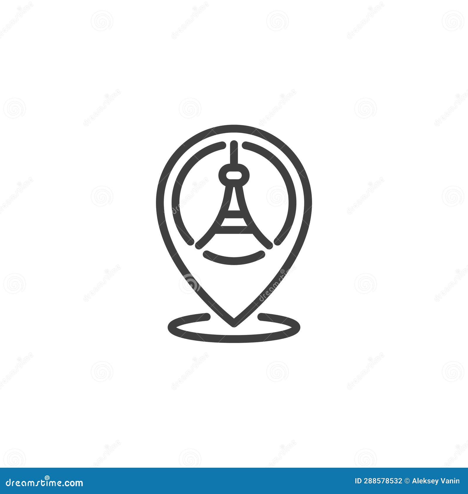 Landmark Location Pointer Line Icon Stock Illustration - Illustration ...