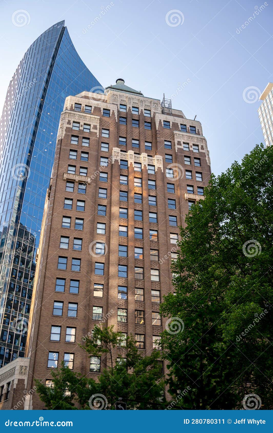 Marine Building and the MNP Tower Stock Image - Image of glass ...