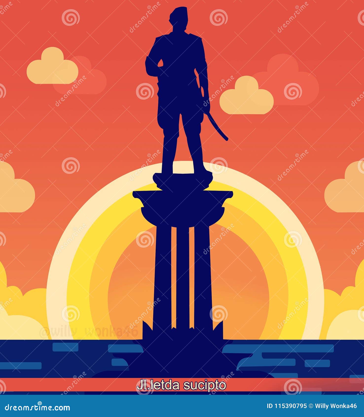 Landmark stock illustration. Illustration of sumsel - 115390795
