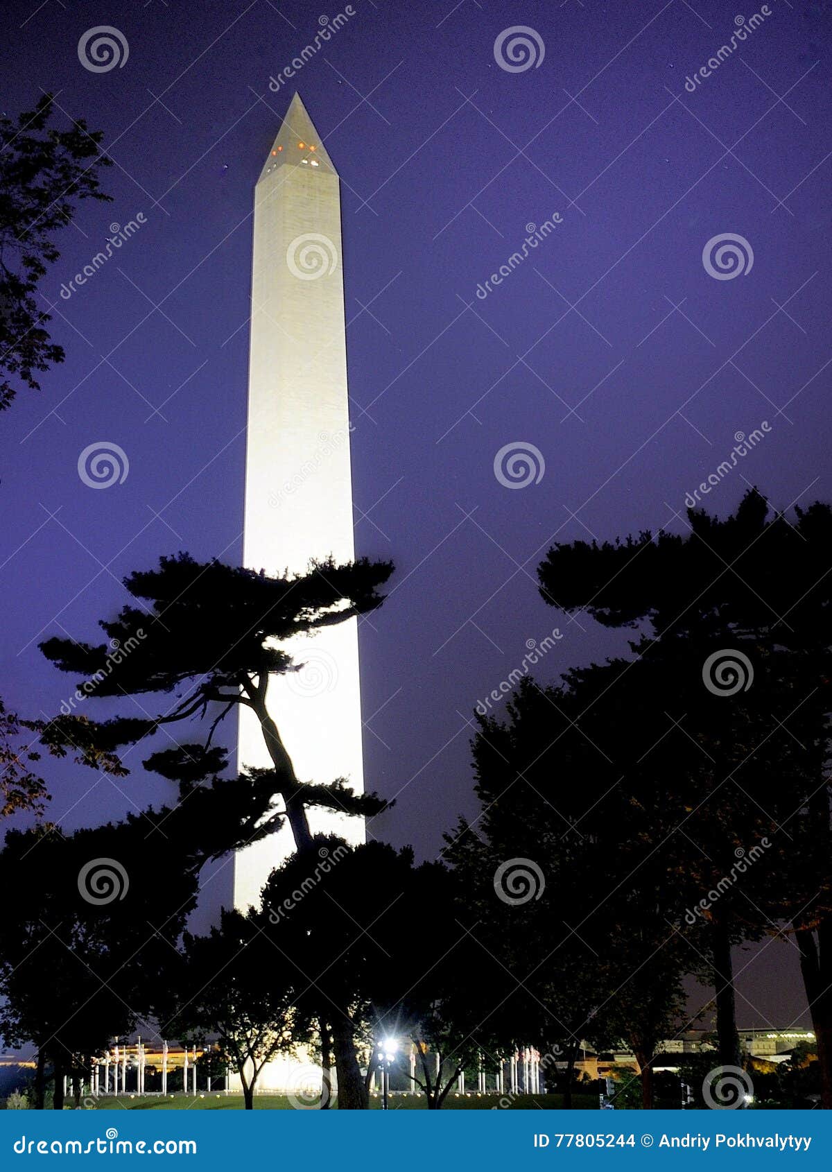 Landmarks of DC at Moon Light Stock Photo - Image of colomn, night ...