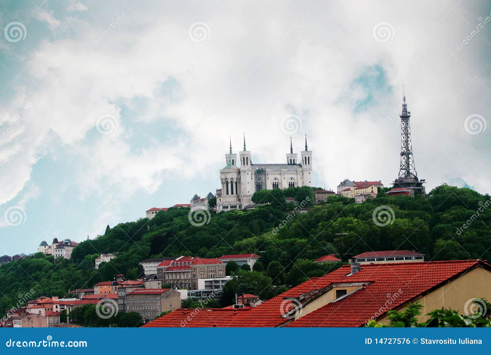 Landmarks of Lyon stock photo. Image of historic, basilique - 14727576
