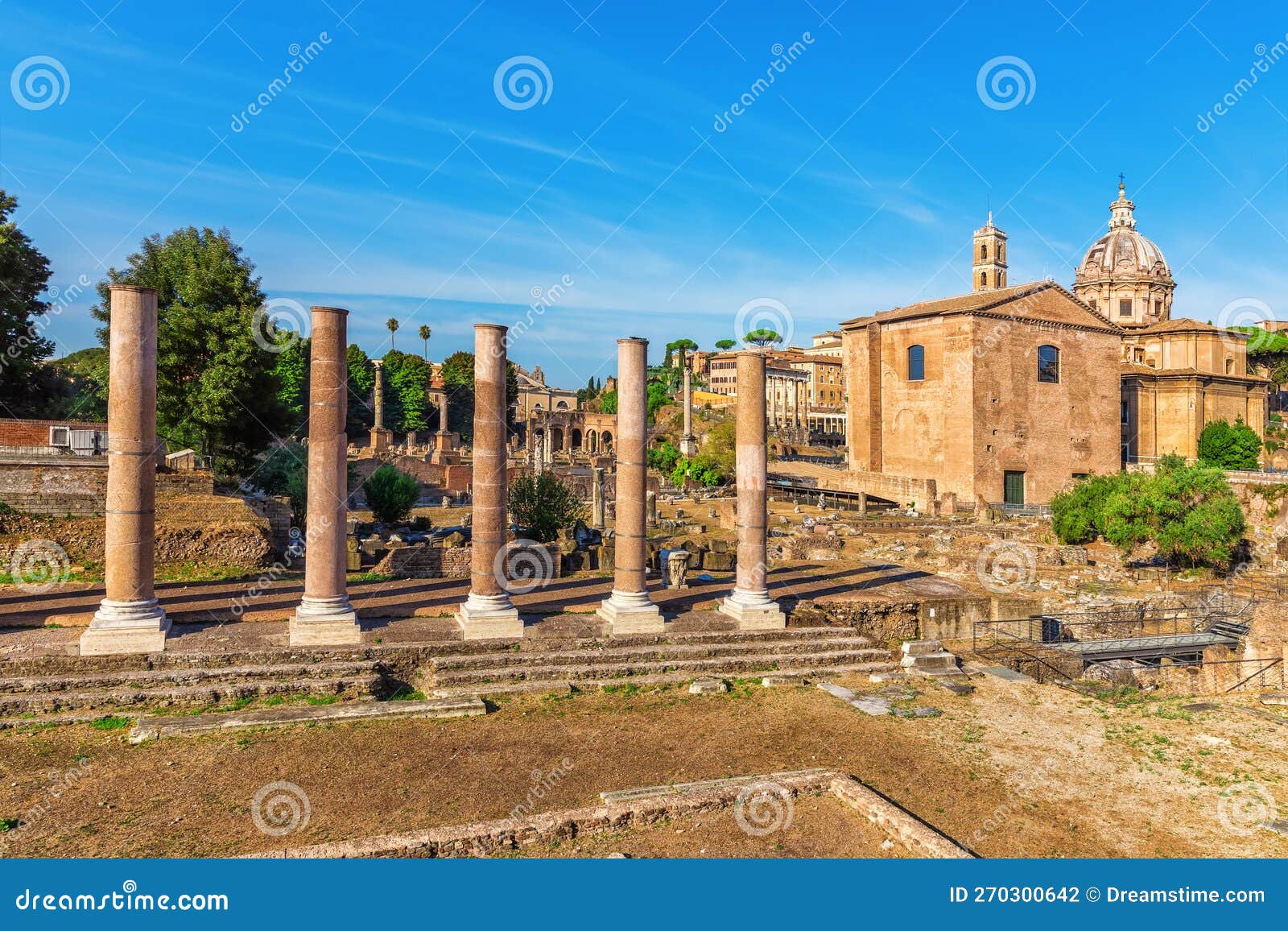 Landmarks of the Roman Forum Remains, Italy Stock Photo - Image of ...