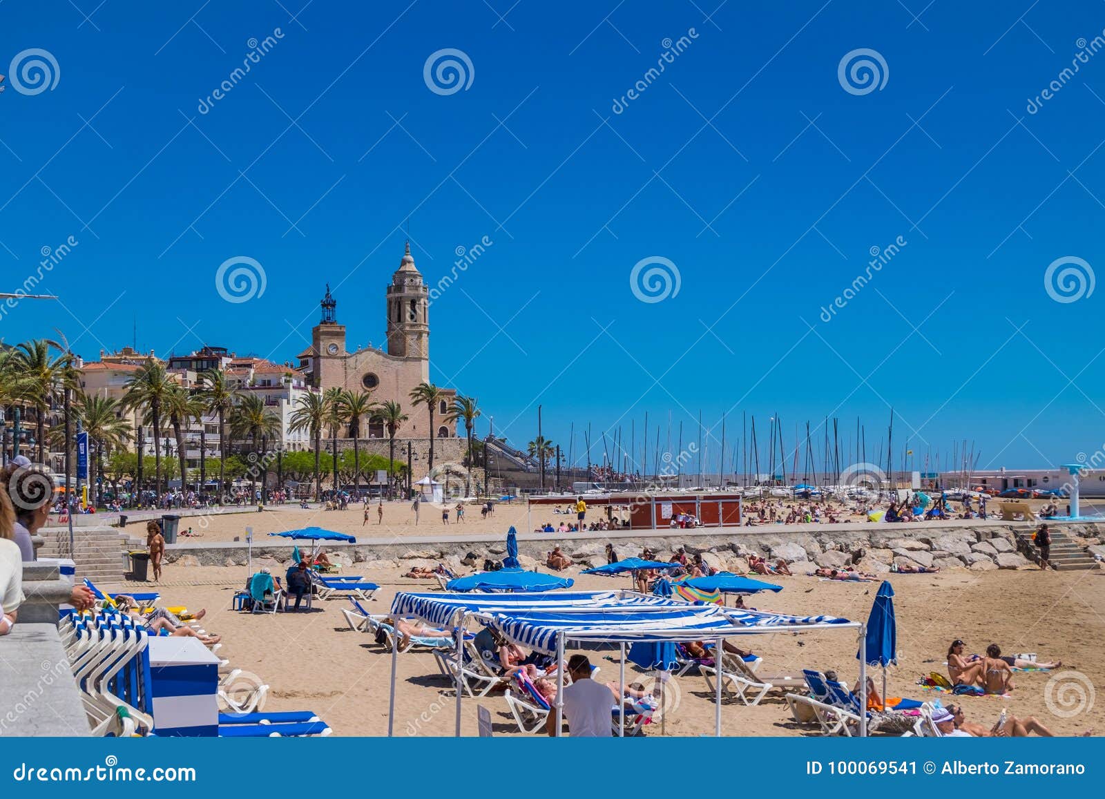 Landmarks of Sitges. editorial photo. Image of church - 100069541