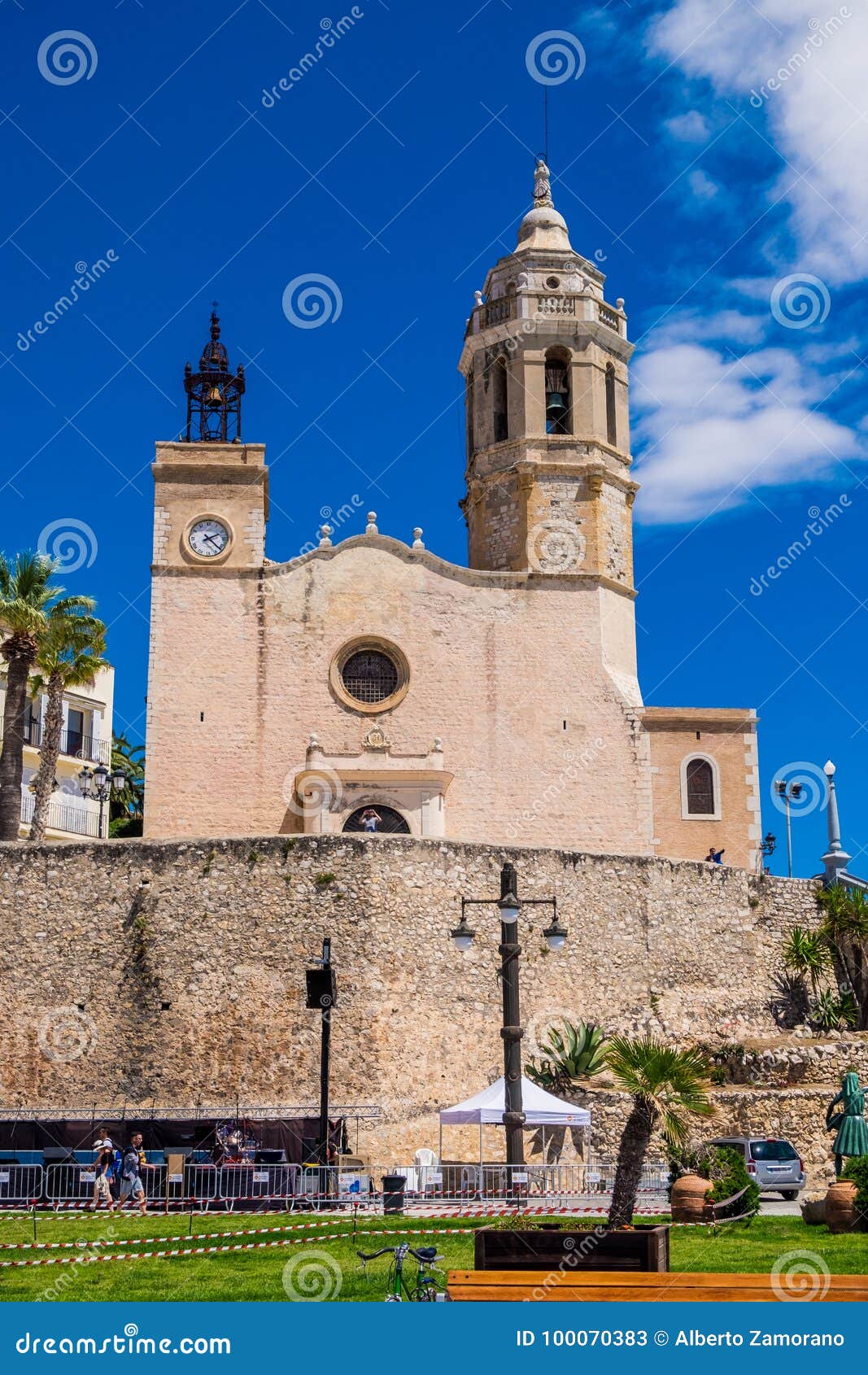 Landmarks of Sitges. editorial stock photo. Image of blue - 100070383