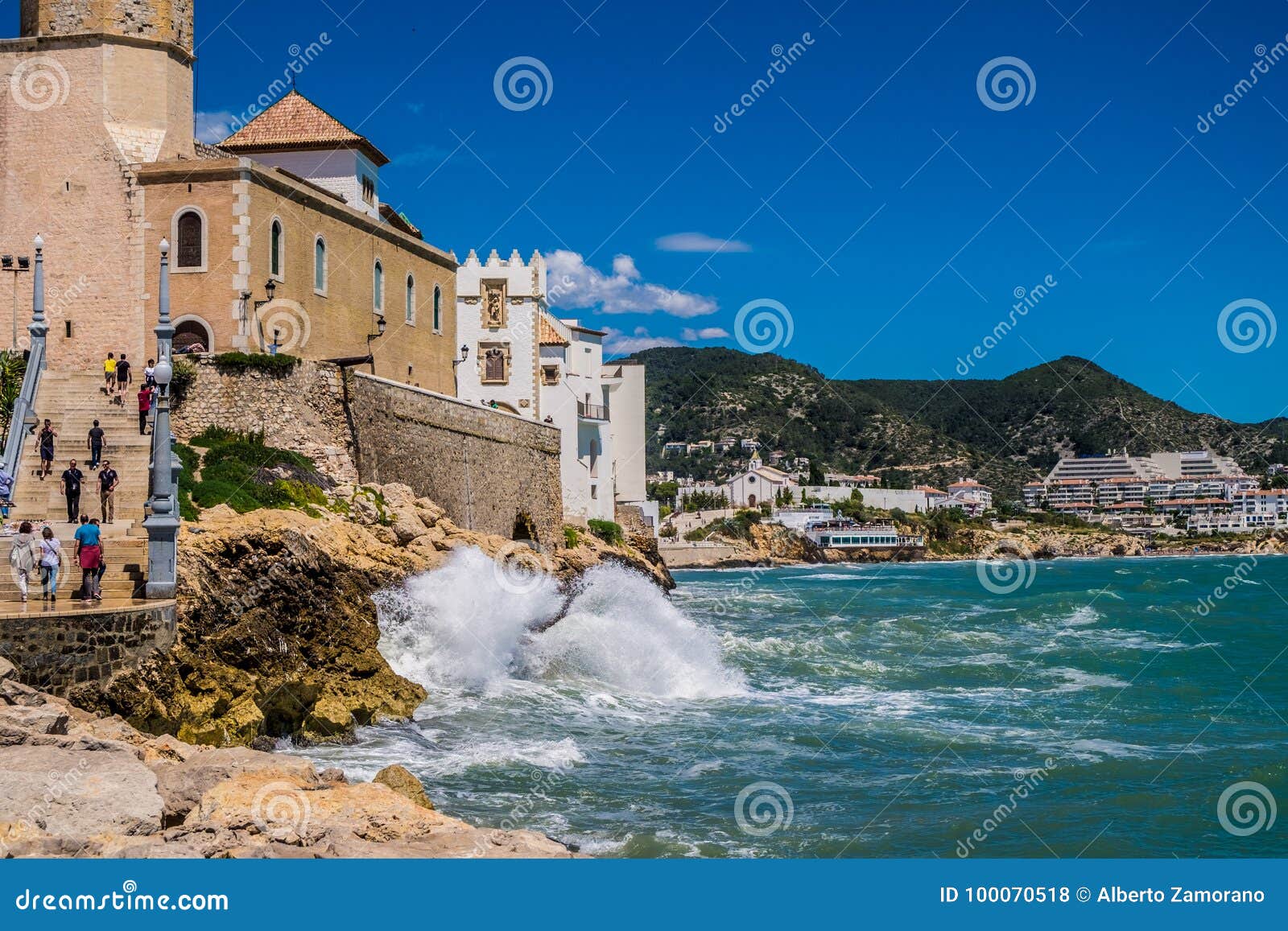 Landmarks of Sitges. editorial stock photo. Image of europe - 100070518